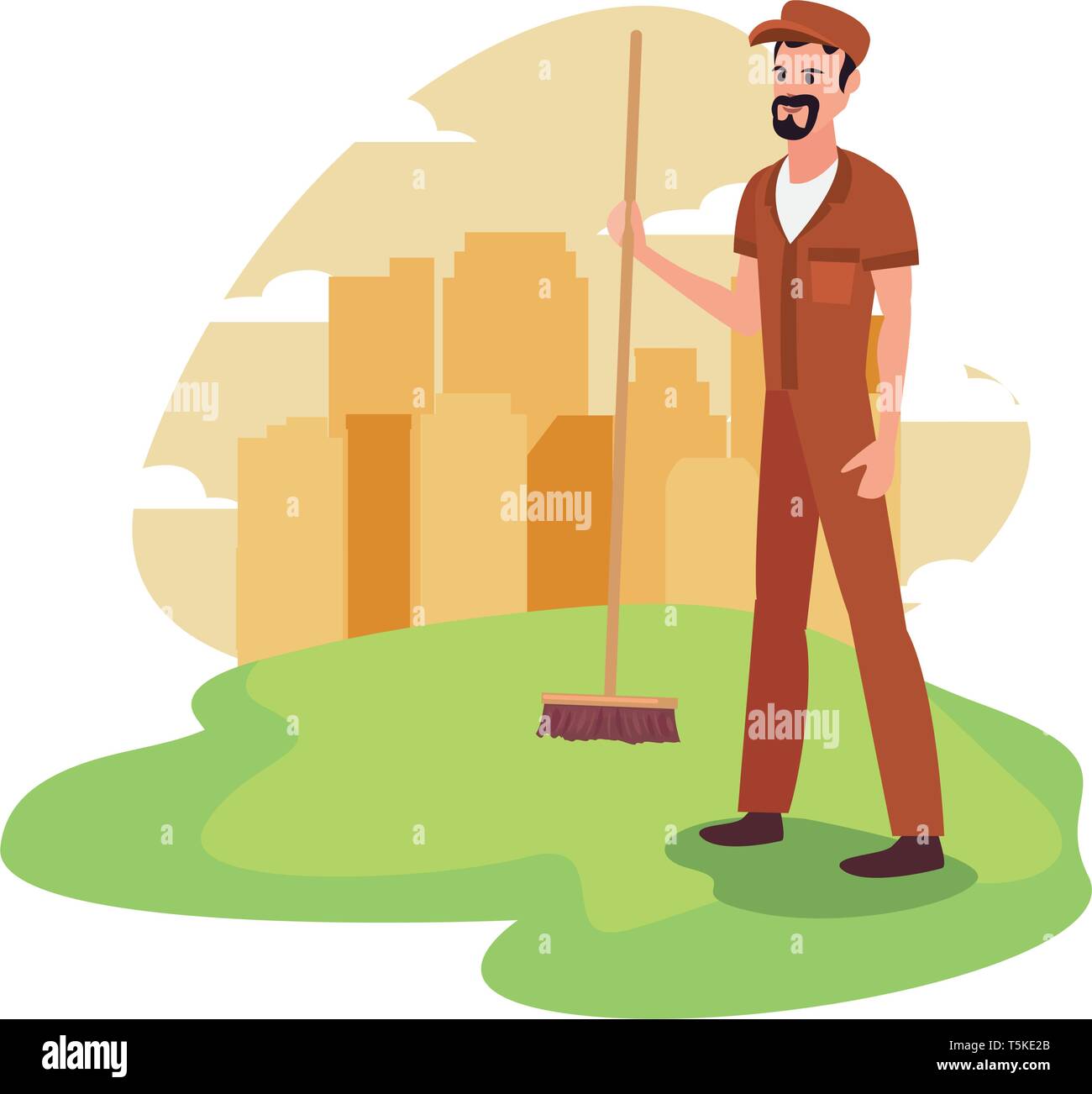 street sweeper profession labour day vector illustration design Stock ...