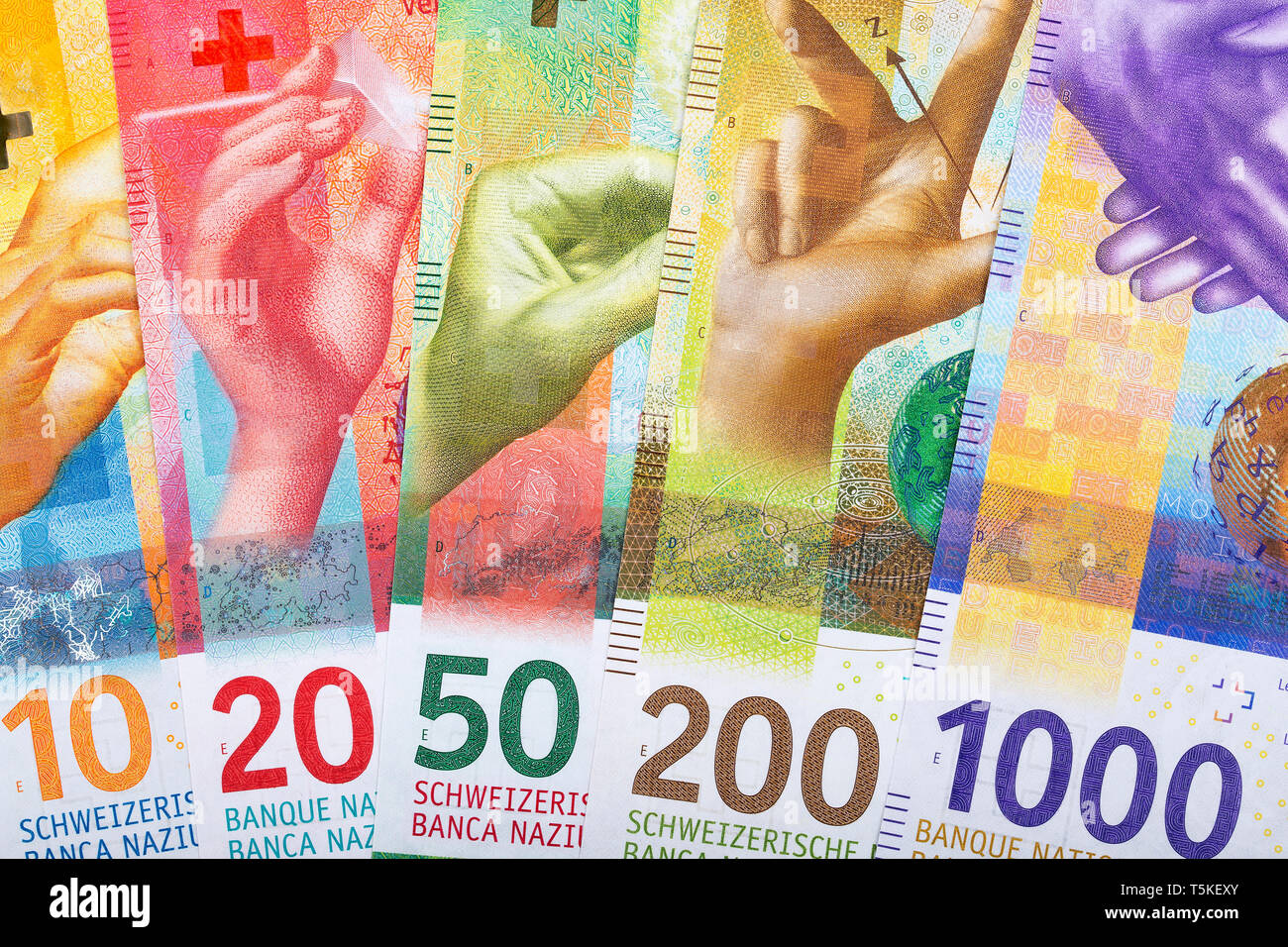 Swiss Francs, a business background Stock Photo - Alamy