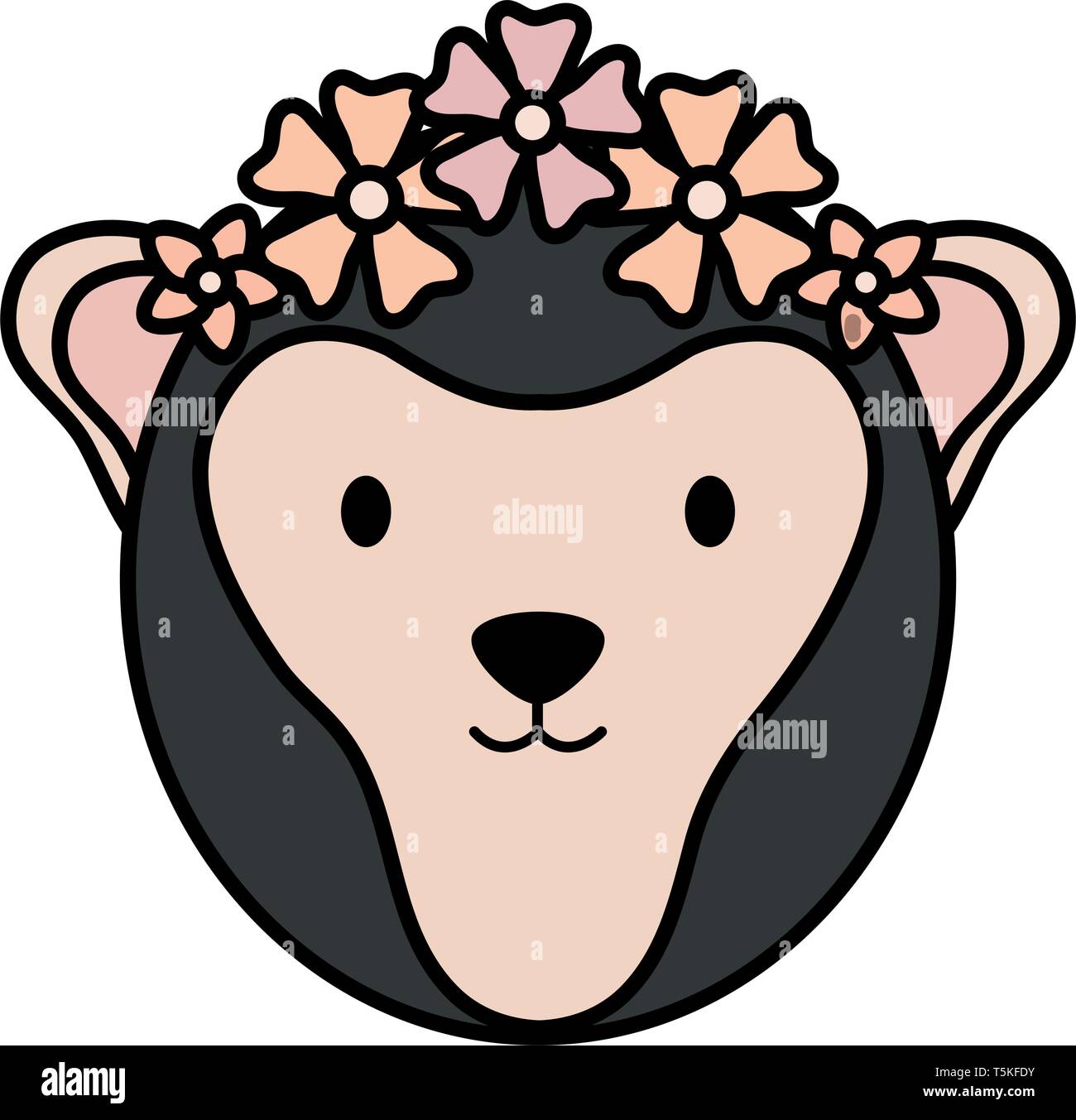 cute female monkey childish character vector illustration design Stock ...
