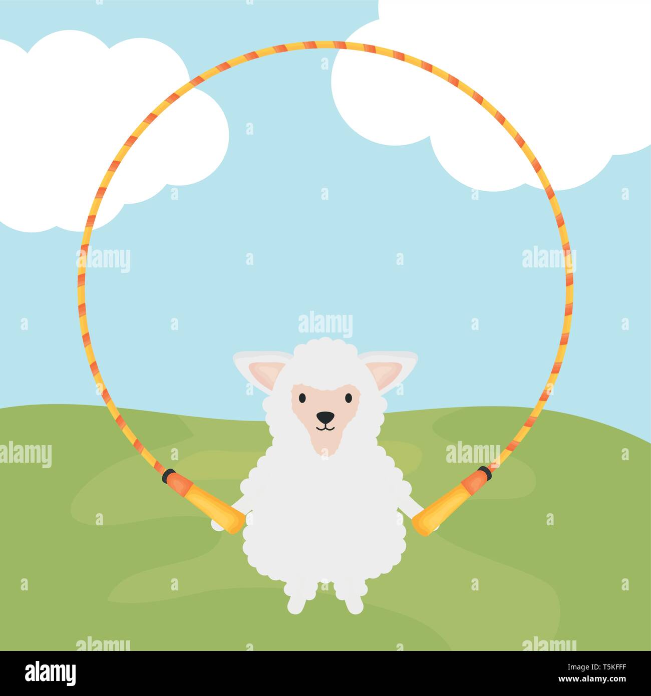 Happy jumping sheep Stock Vector Images - Alamy