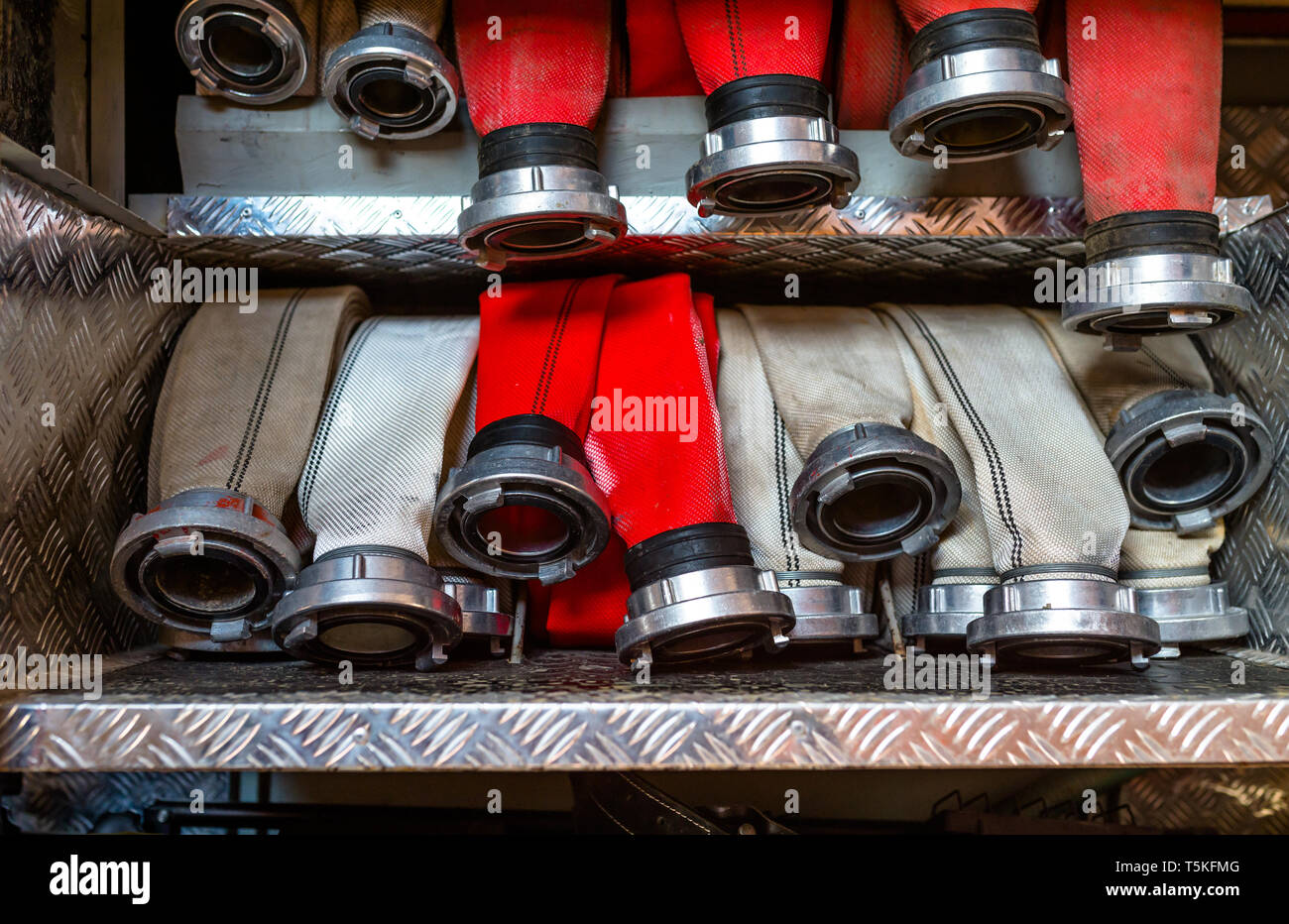 Fire truck pumper hoses hi-res stock photography and images - Alamy