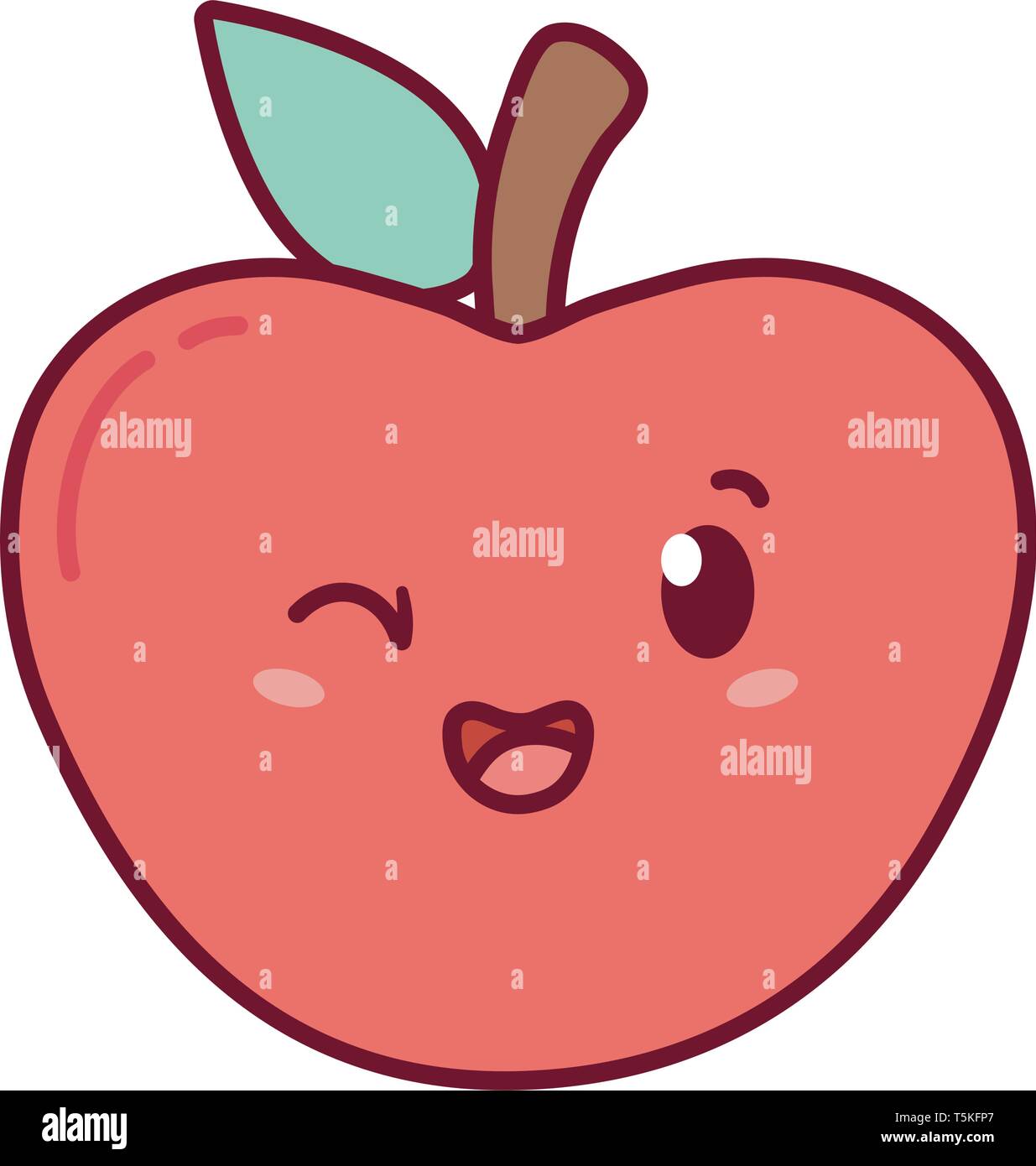 delicious tasty sweet fruit apple cartoon vector illustration graphic ...