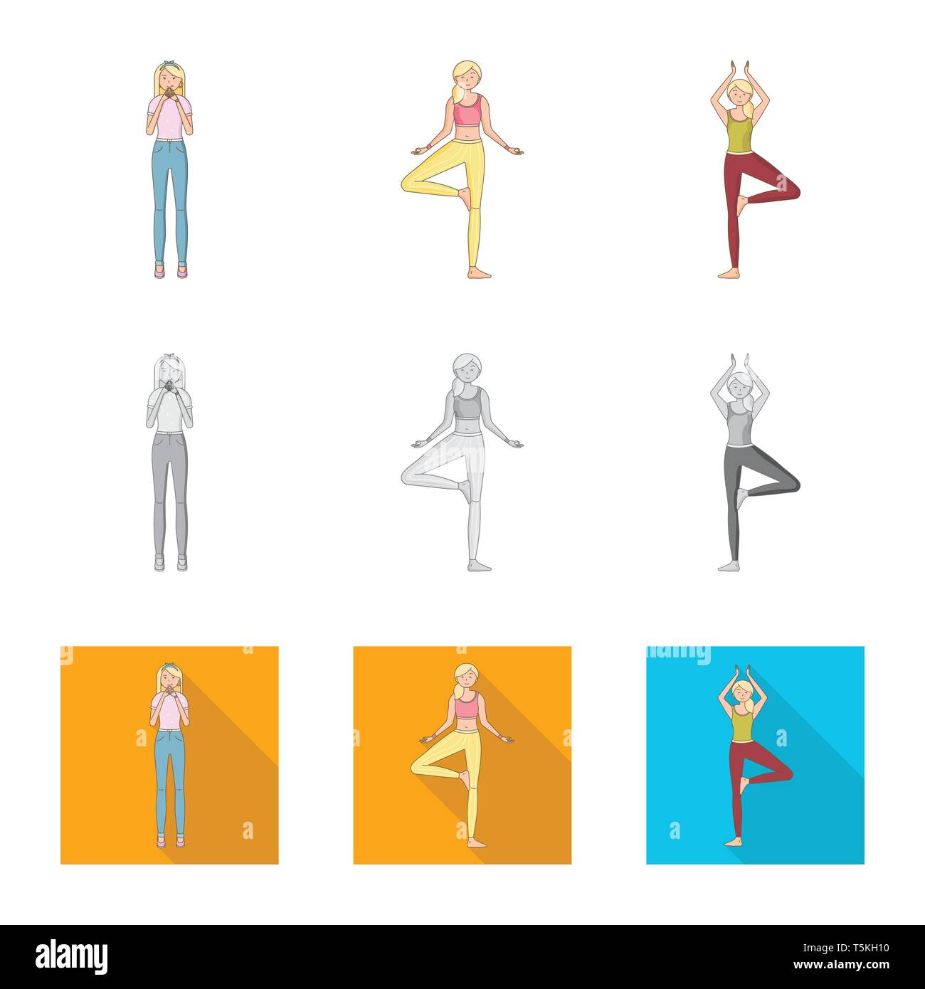 Vector design of posture and mood logo. Collection of posture and ...