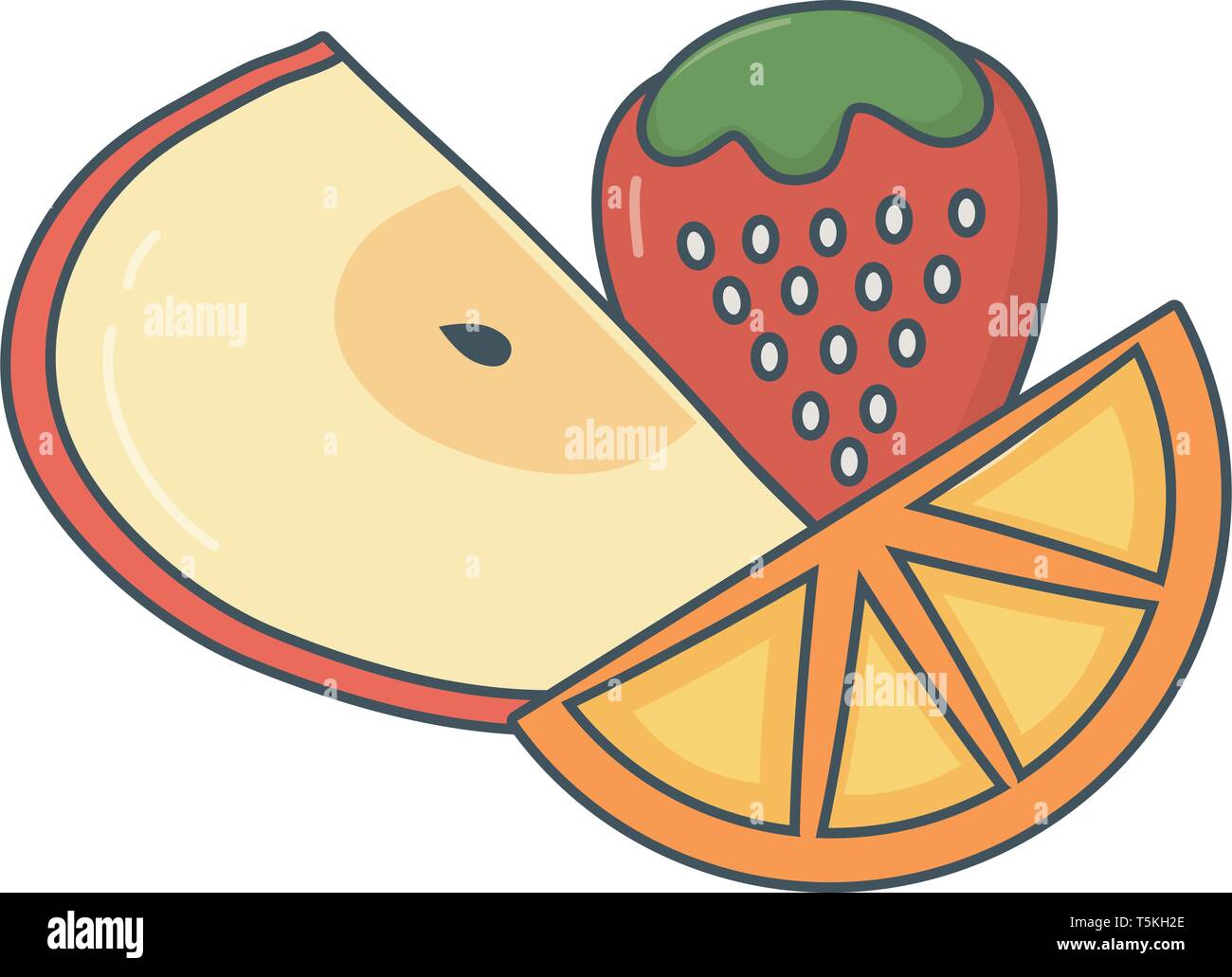 delicious healthy meal fruits mix cartoon vector illustration graphic ...