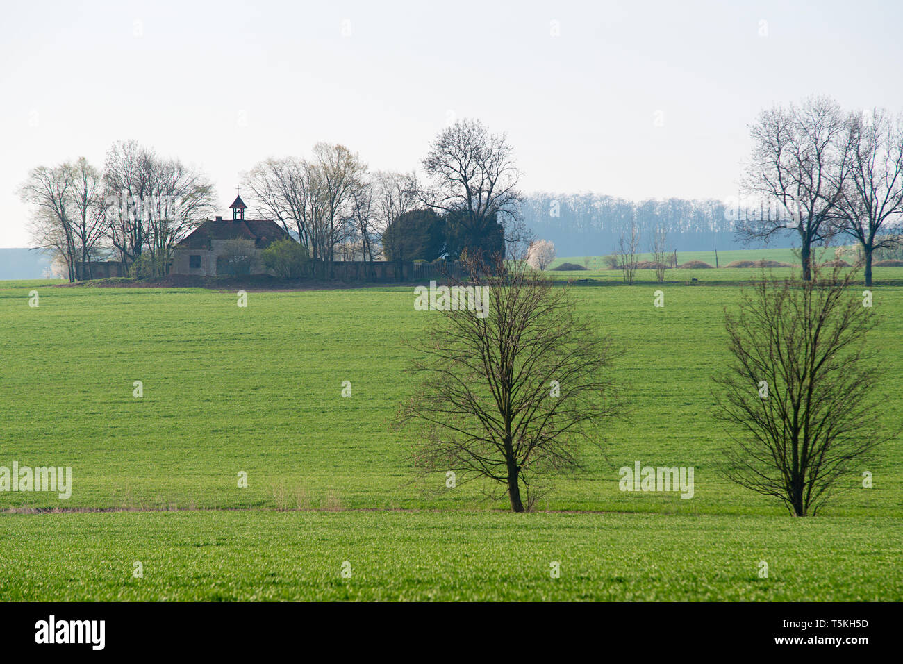 Church in meadow two hi-res stock photography and images - Alamy