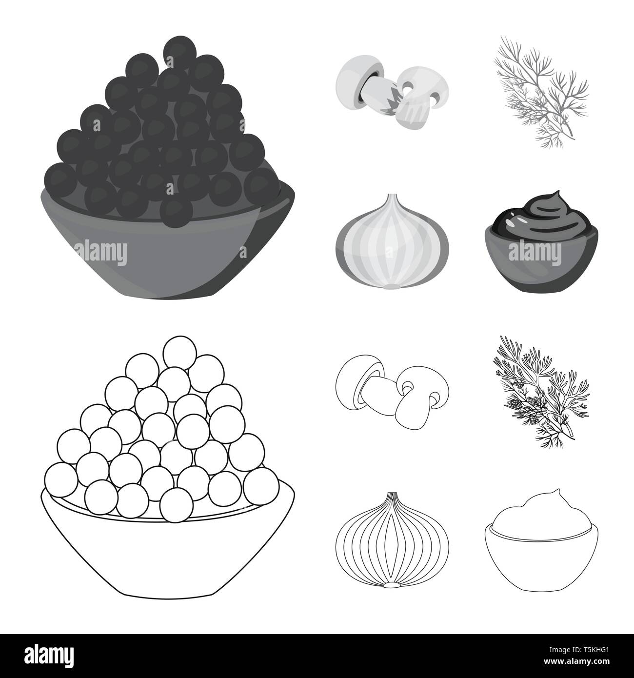 Vector design of taste and product sign. Set of taste and cooking stock ...