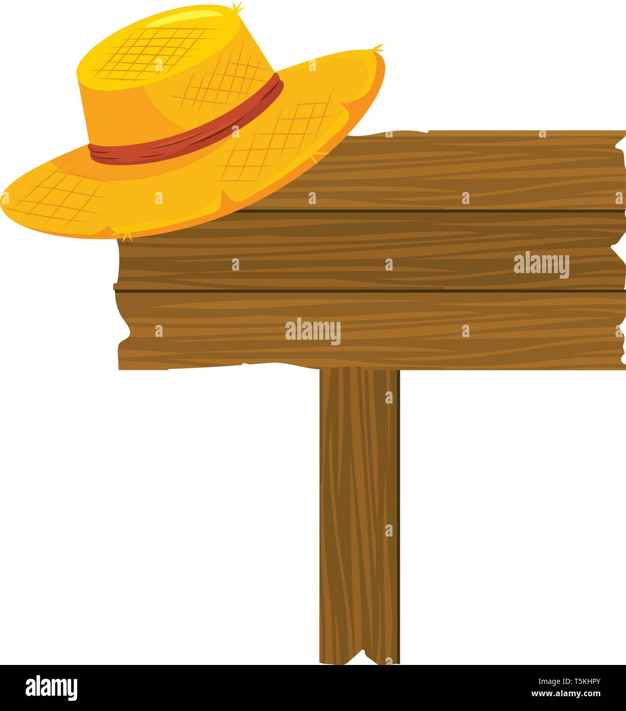 wooden sign frame with farm country style element cartoon vector ...