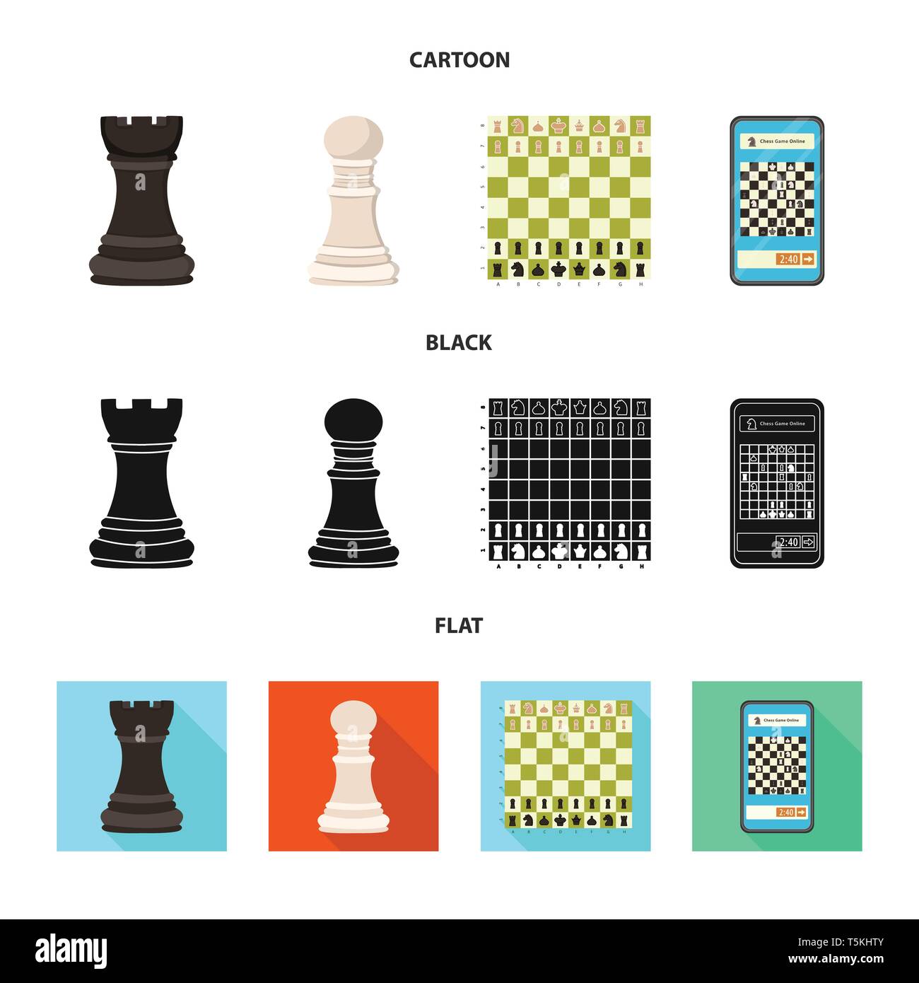 Vector design of checkmate and thin sign. Set of checkmate and target ...