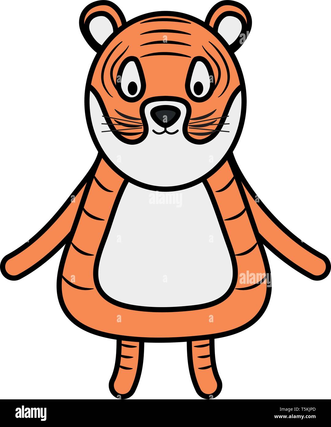 cute tiger childish character vector illustration design Stock Vector ...