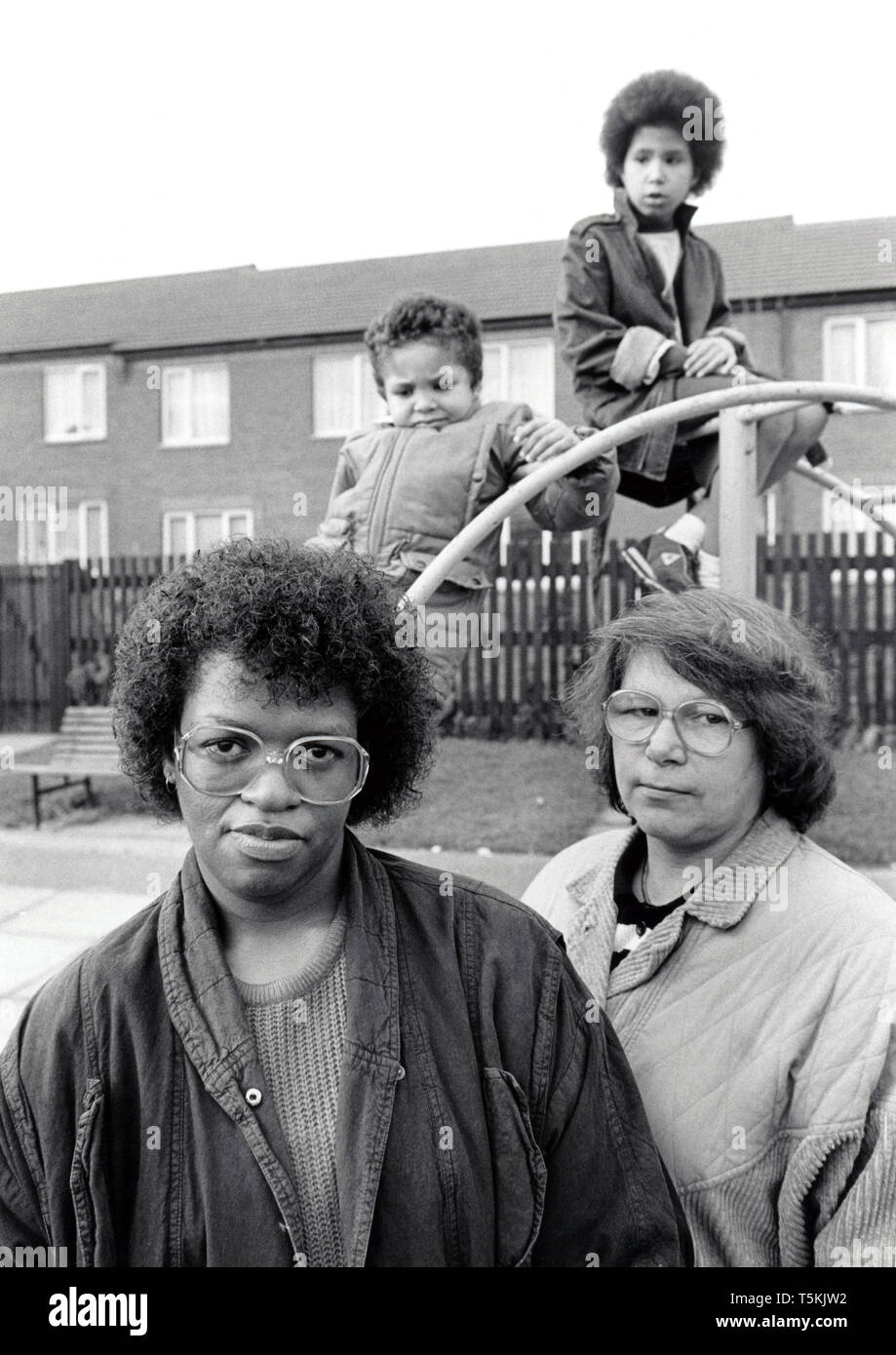 Mothers and small children in playground, UK 1989 Stock Photo - Alamy