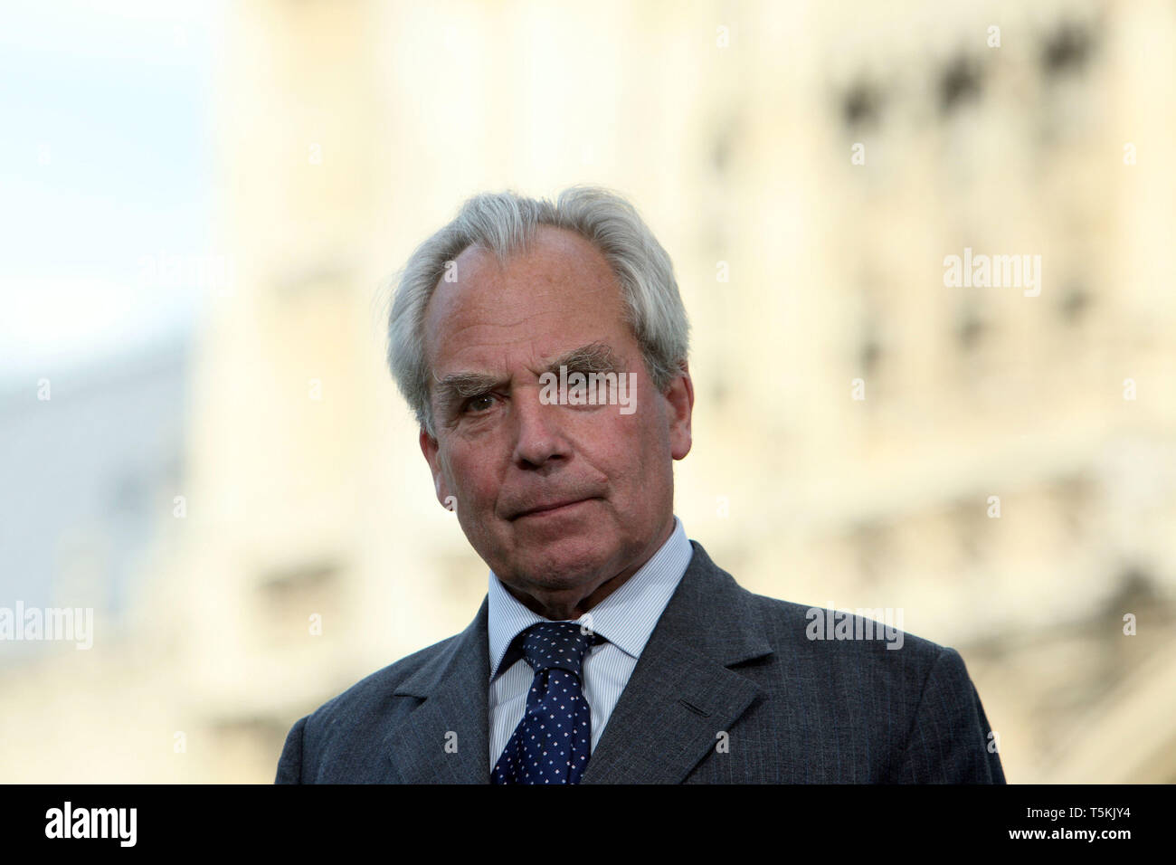 Lord Pearson of Rannoch giving an inverview. College Green, Westminster ...