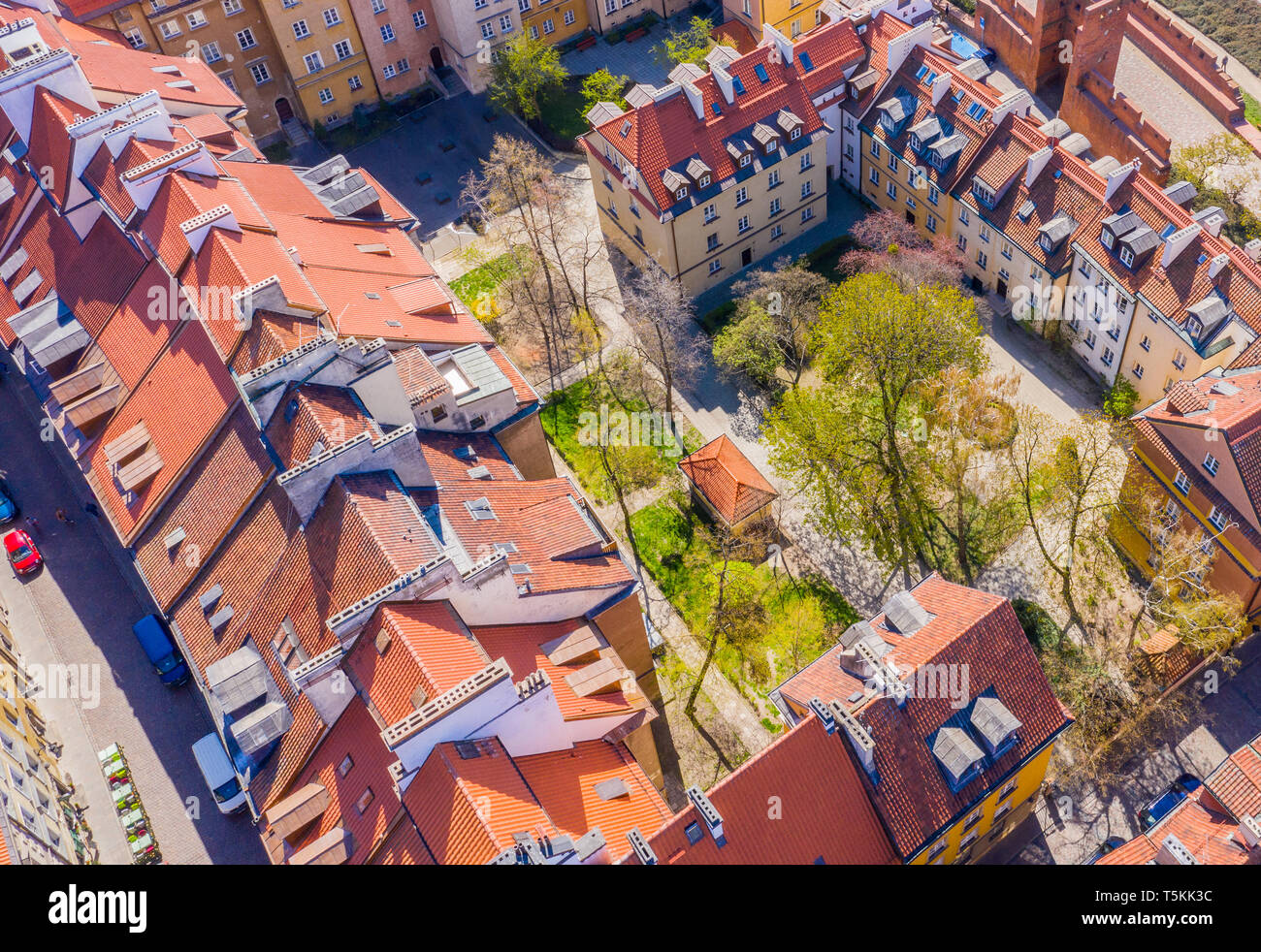 Cityscape with high angle view of architecture rooftop buildings and ...