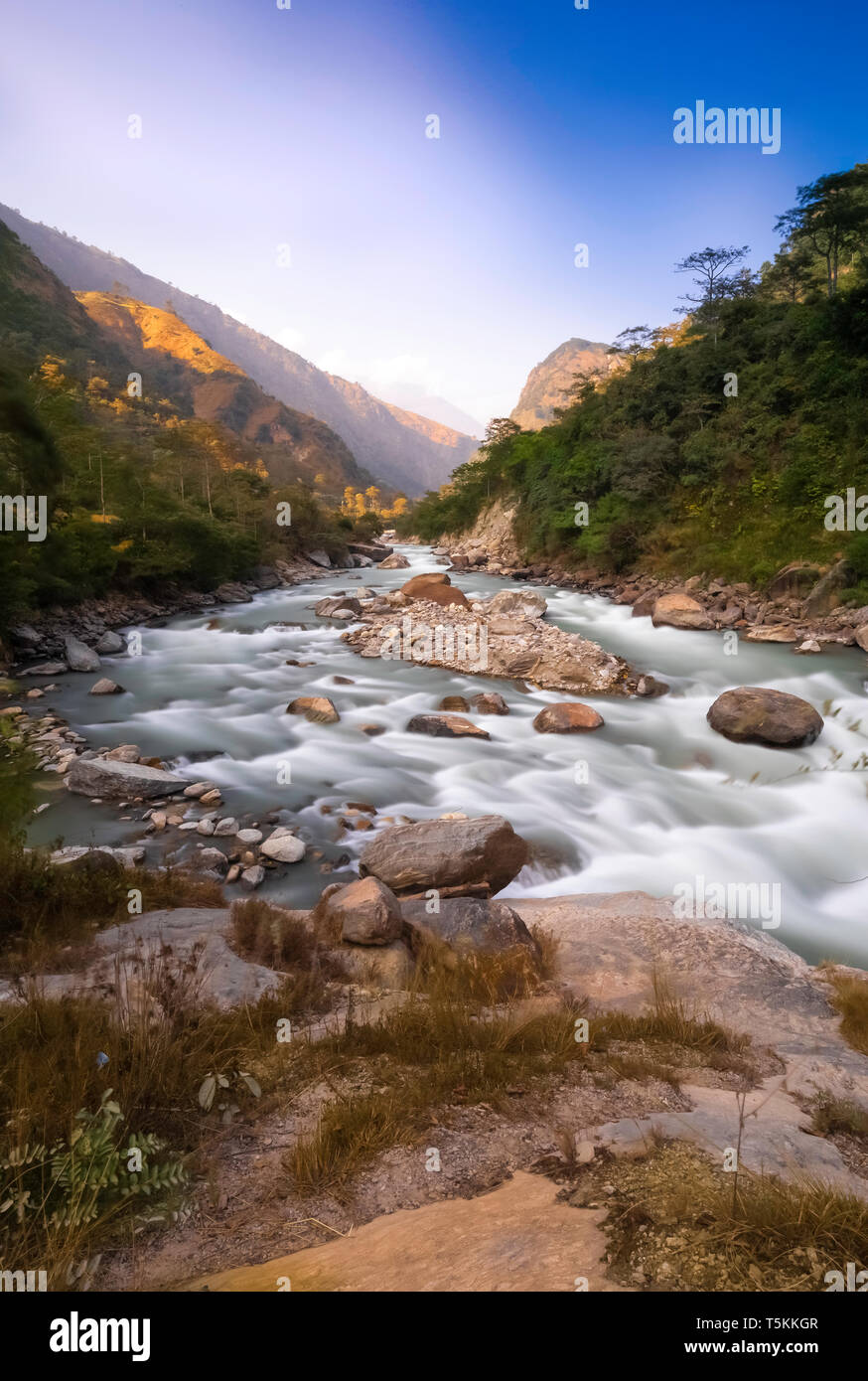 THIS RIVER FROM MANANG VILLAGE ANNAPURNA CIRCUIT NEPAL Stock Photo - Alamy
