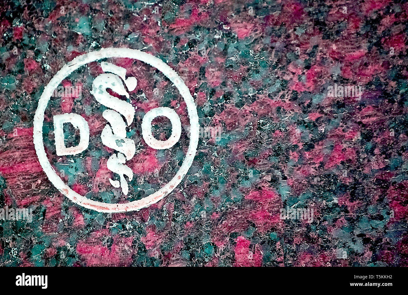 Doctor of Osteopathy Symbol on Pink and Green Granite Grunge Background ...