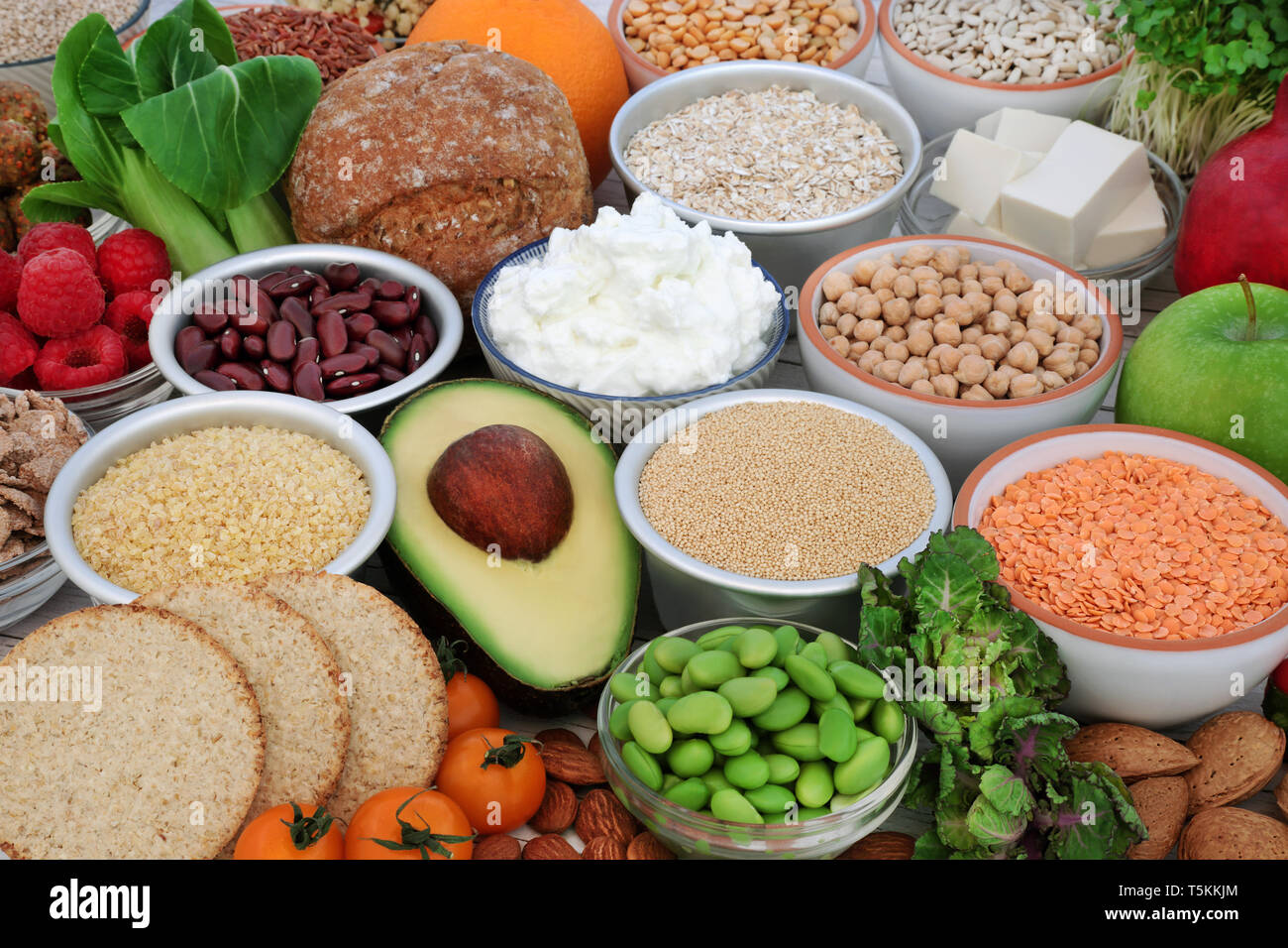 Fruit vegetables legumes whole grains hi-res stock photography and ...