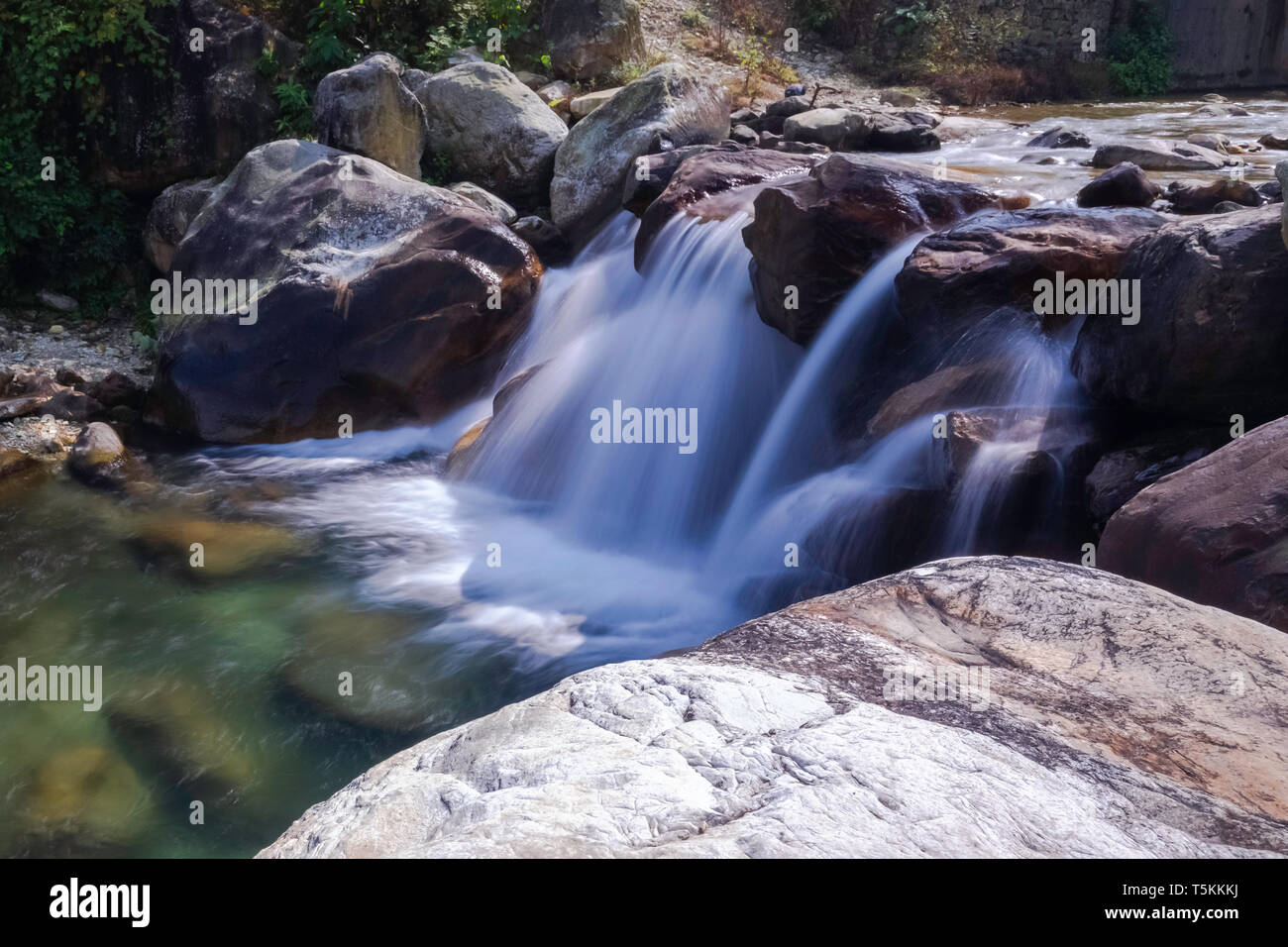 Natural Waterfalls pokhara Nepal Stock Photo - Alamy