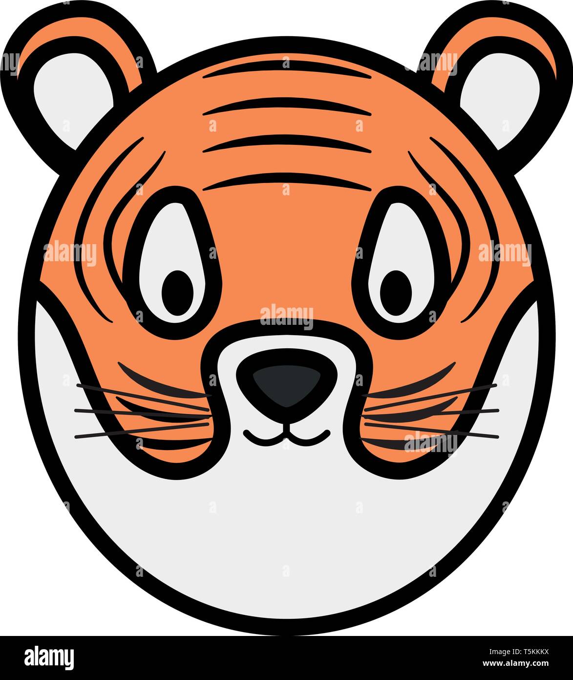 cute tiger head childish character vector illustration design Stock ...