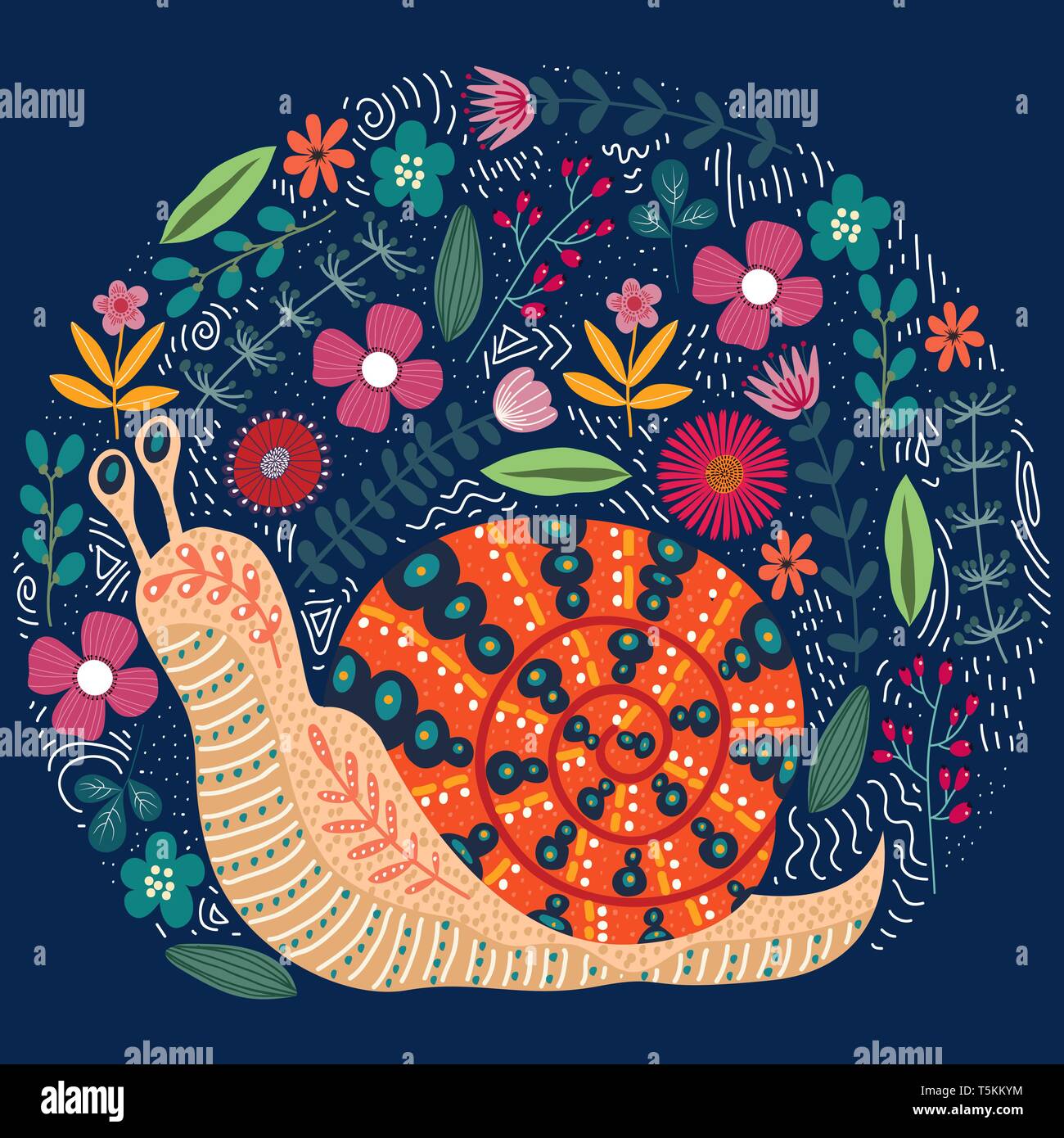 Snail illustration Stock Vector Images - Alamy