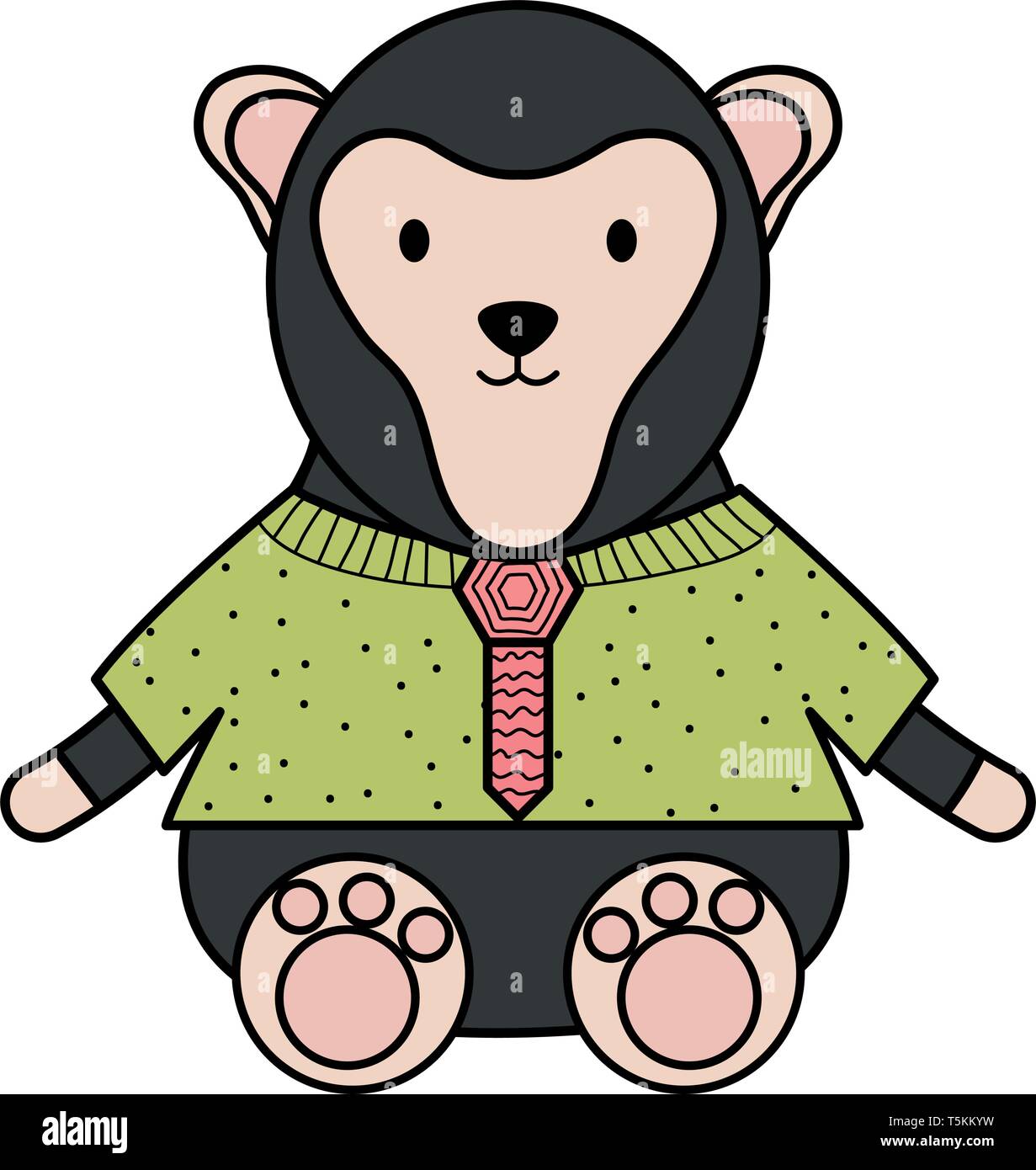 cute monkey childish character vector illustration design Stock Vector ...