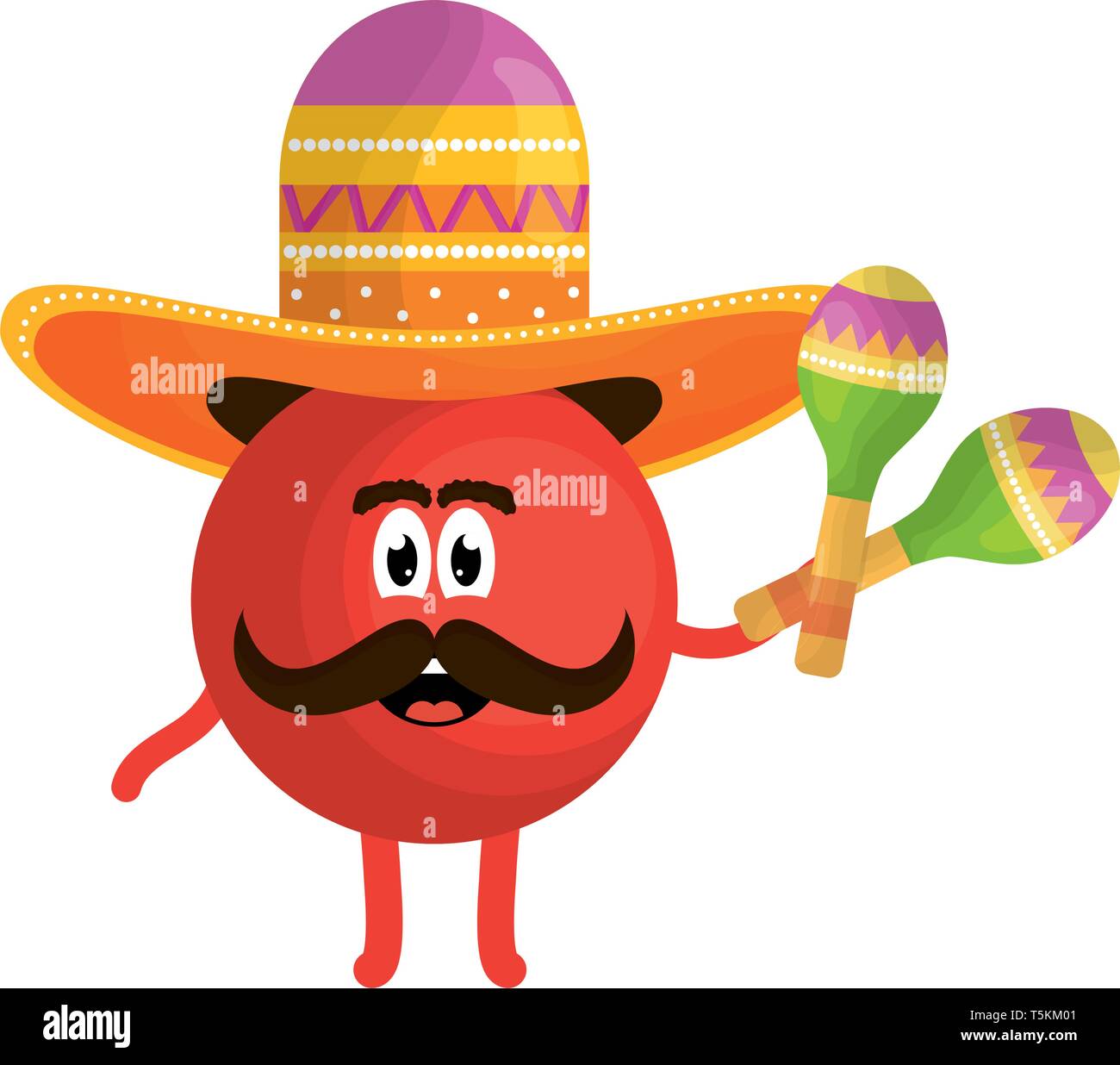mexican emoji with hat and maracas character vector illustration design ...