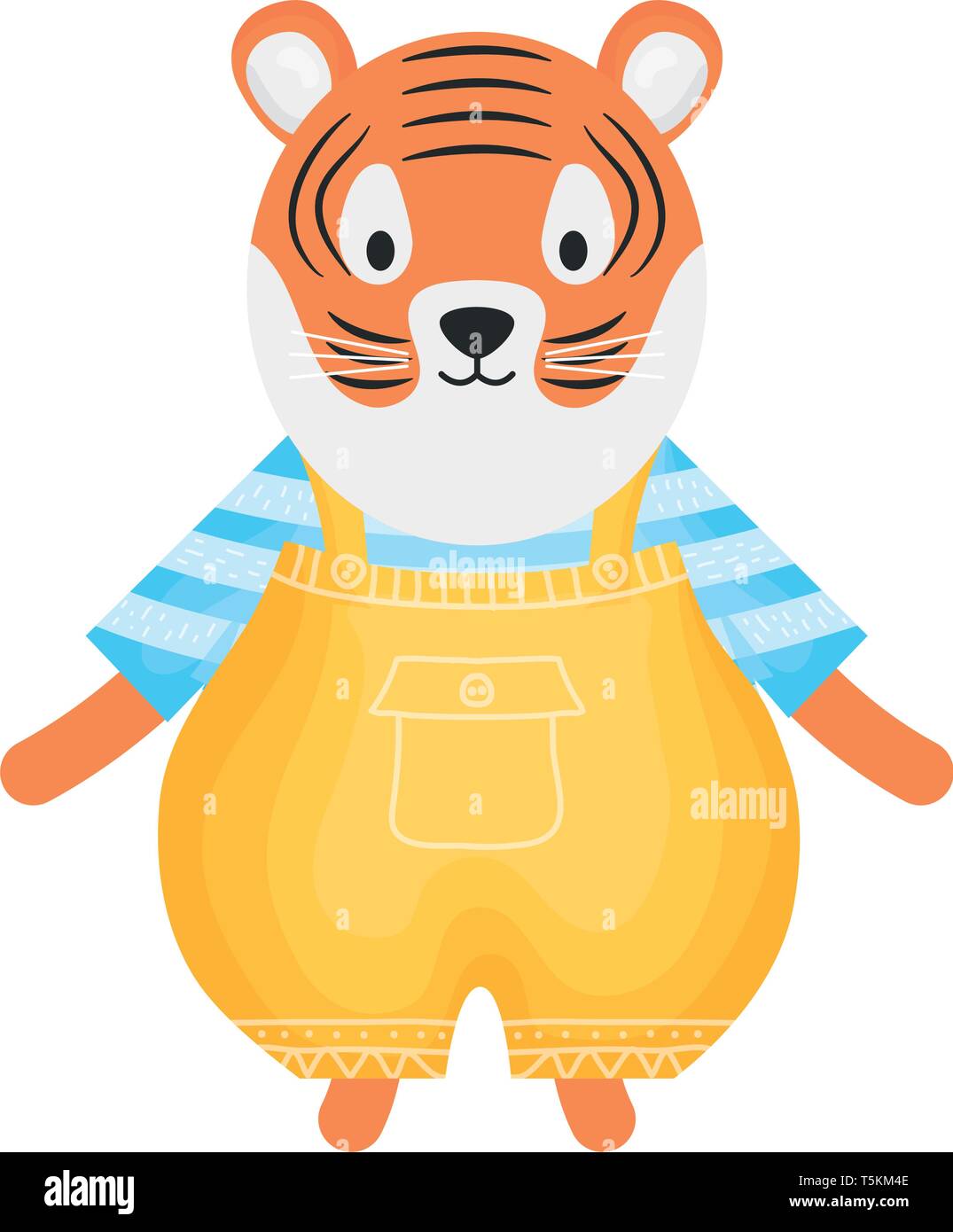 cute tiger childish character vector illustration design Stock Vector ...