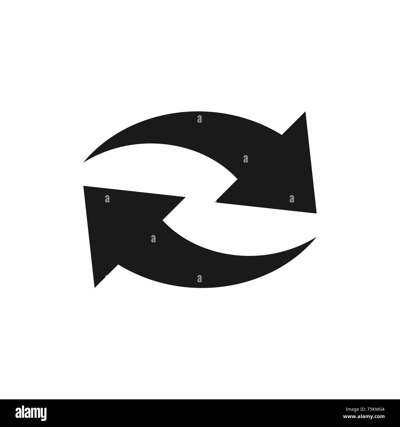 Arrow circular turning rotate Black and White Stock Photos & Images - Alamy