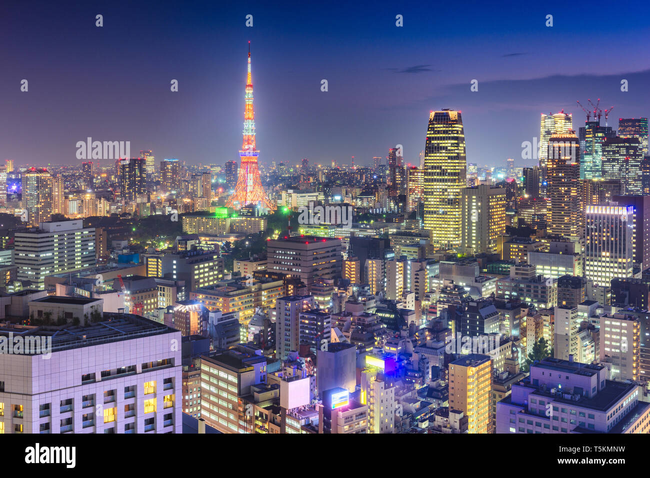 Tokyo, Japan cityscape and tower at night Stock Photo - Alamy