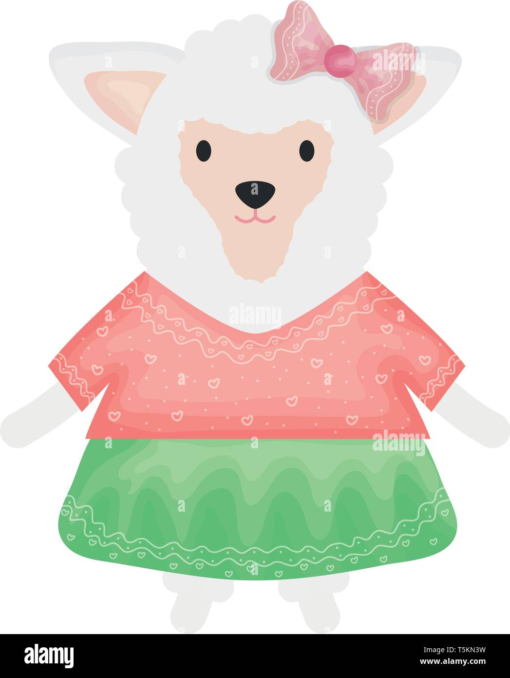 cute female sheep childish character vector illustration design Stock ...