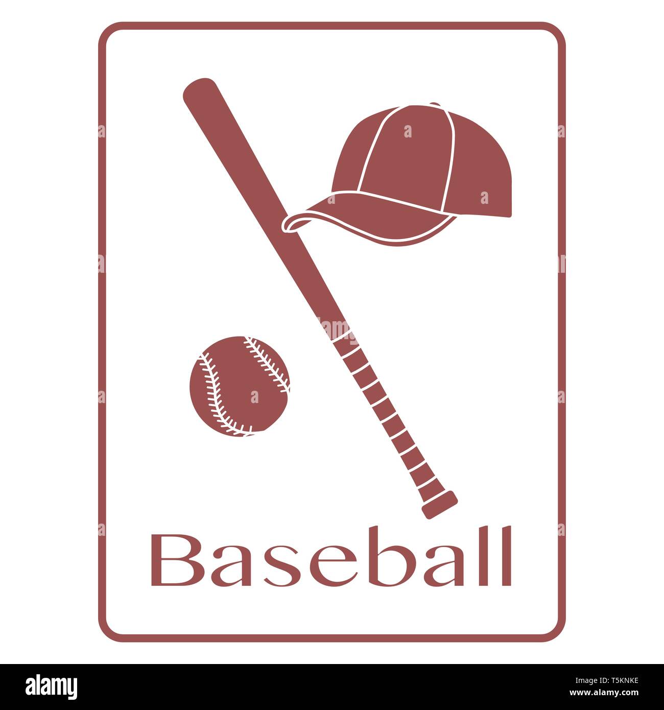 Vector illustration with baseball bat, ball, cap. Sports background ...