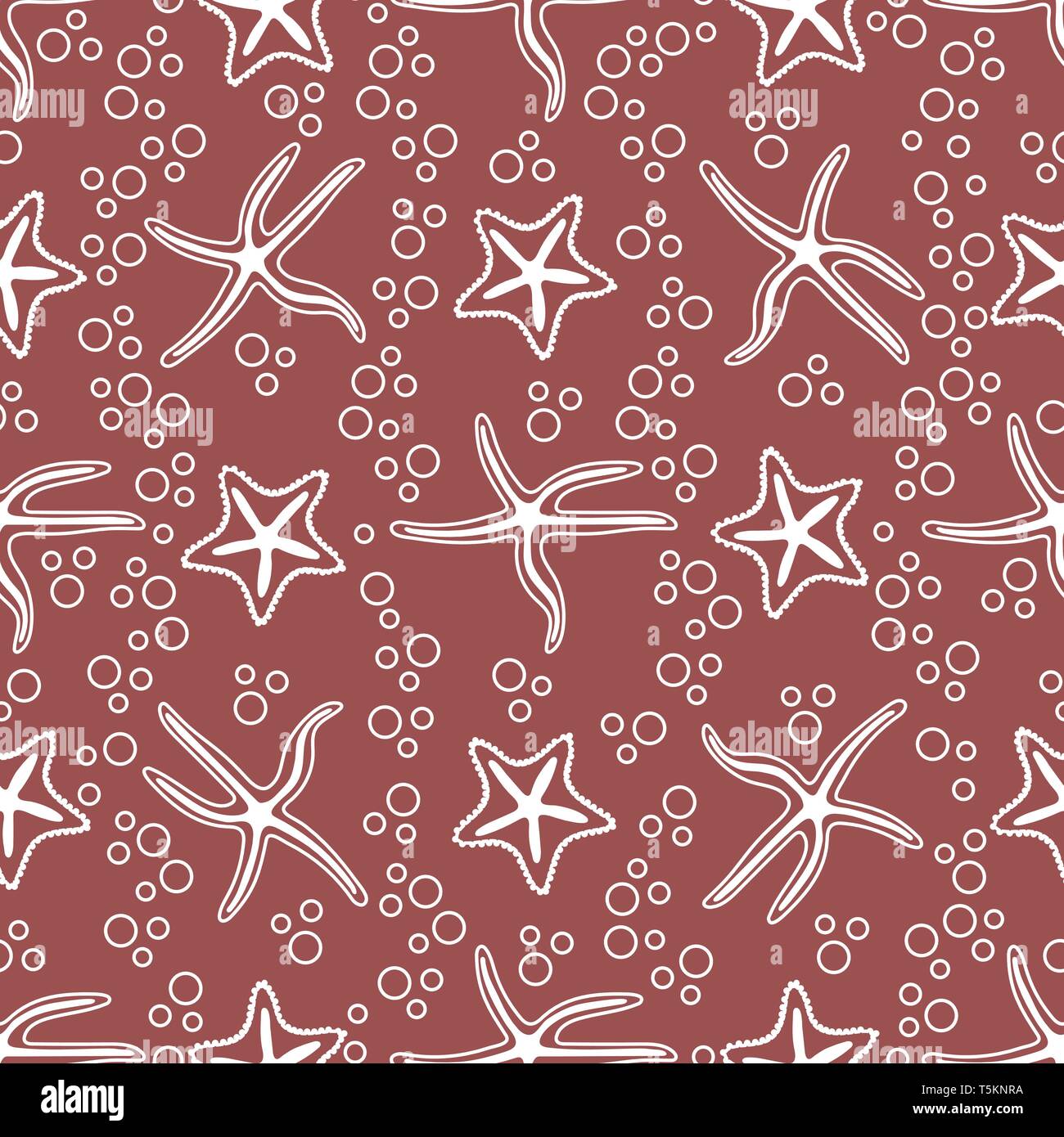 Vector seamless pattern with starfish. Marine background. Design for ...