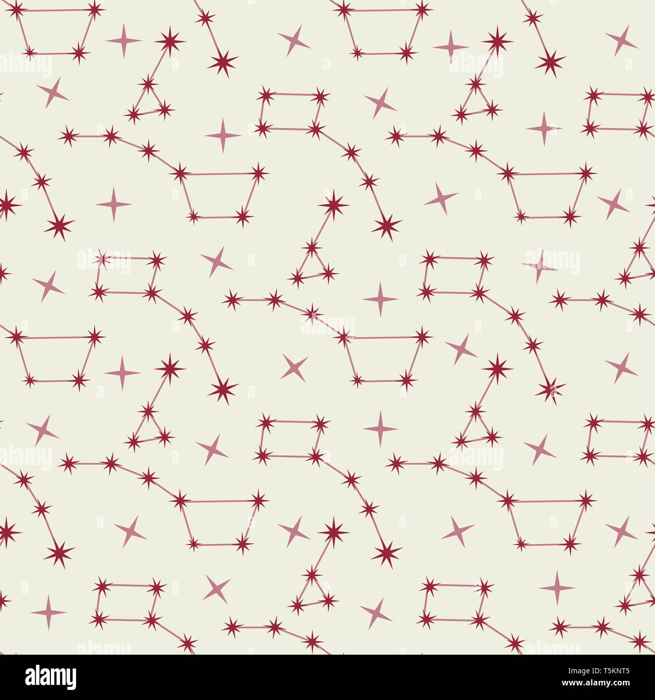 Seamless vector pattern with constellations. Space exploration ...
