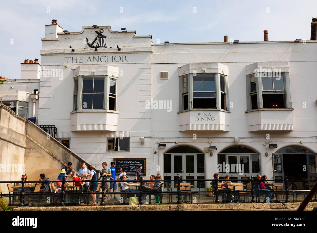 The Anchor public house, the Mill pond, University town of Cambridge ...
