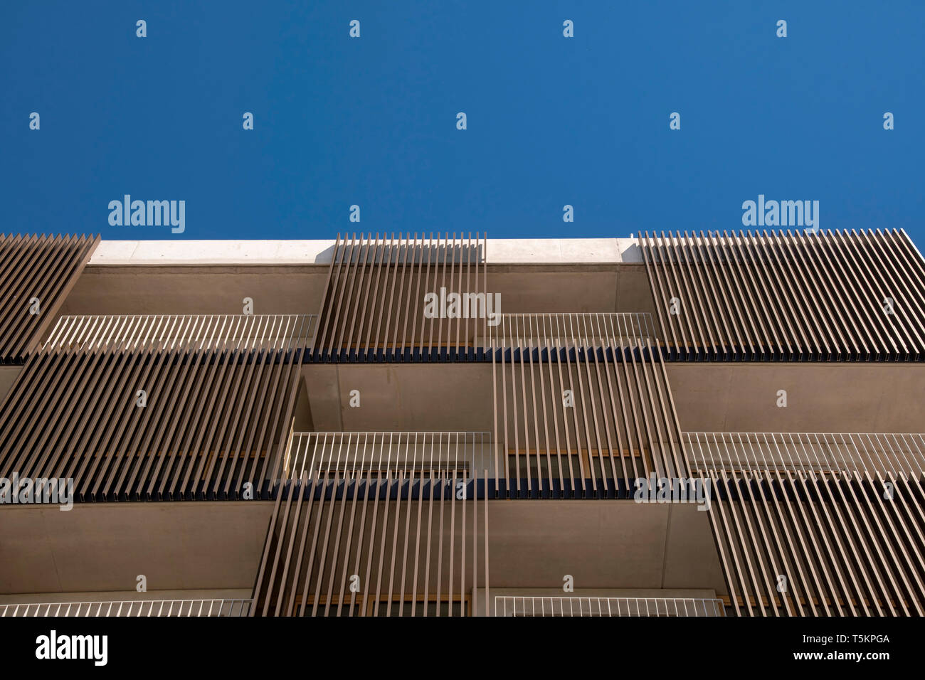 modern architecture with wood shading on the facade very modern and ...