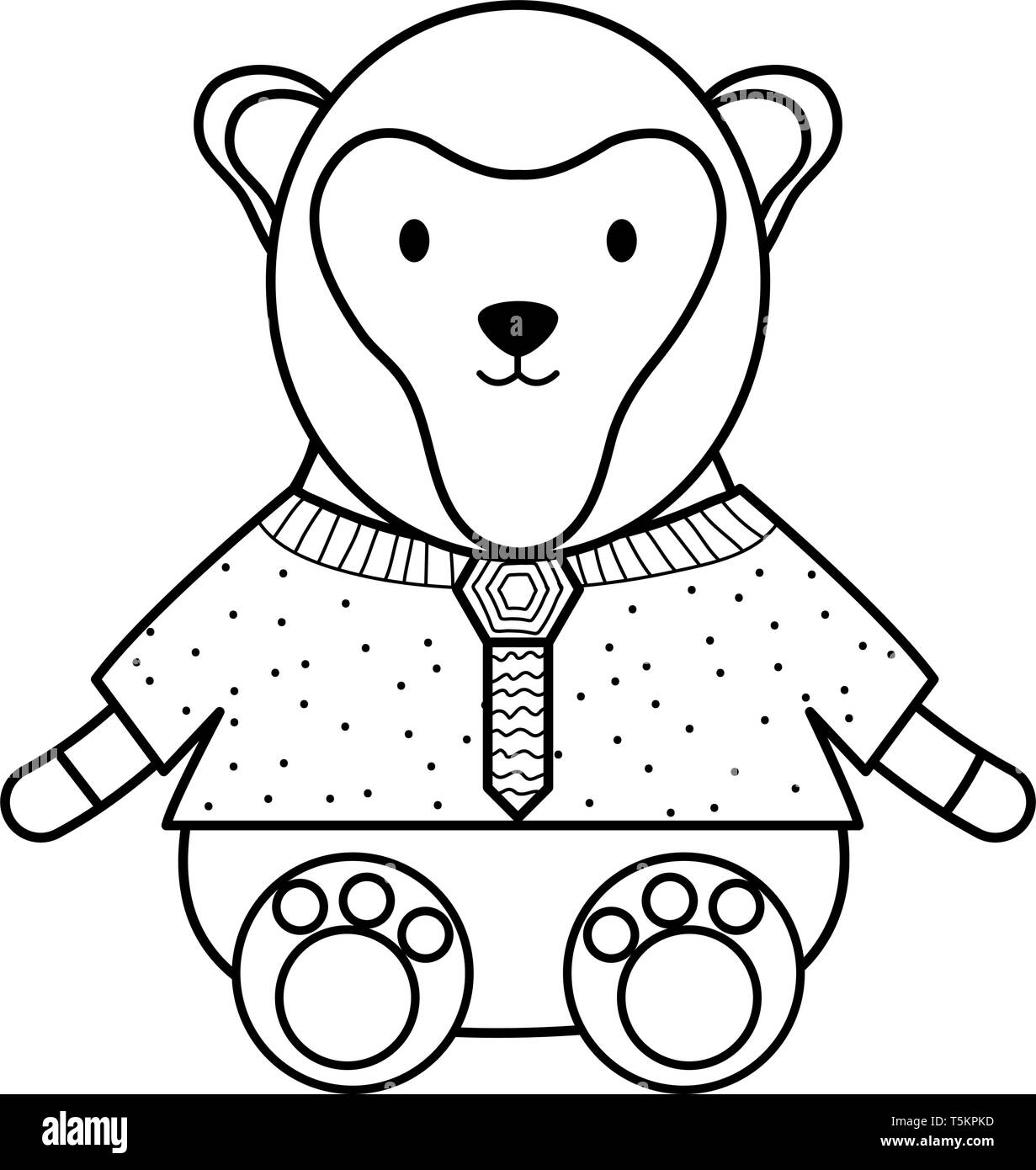 cute monkey childish character vector illustration design Stock Vector ...