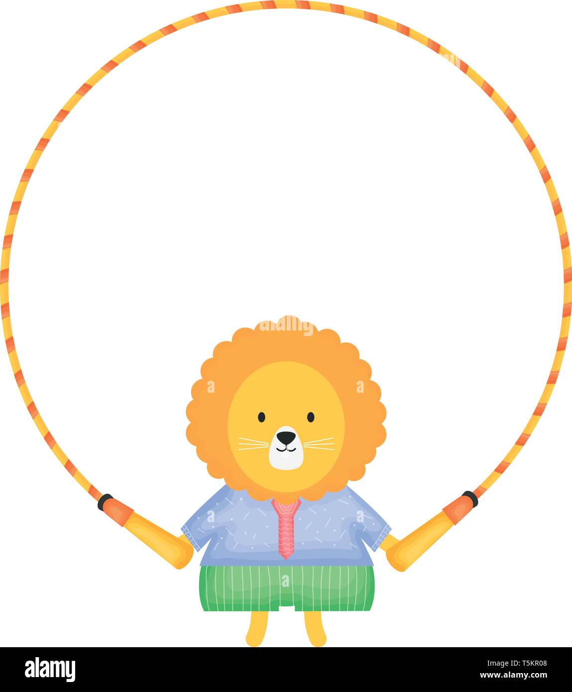 cute lion jumping rope vector illustration design Stock Vector Image ...