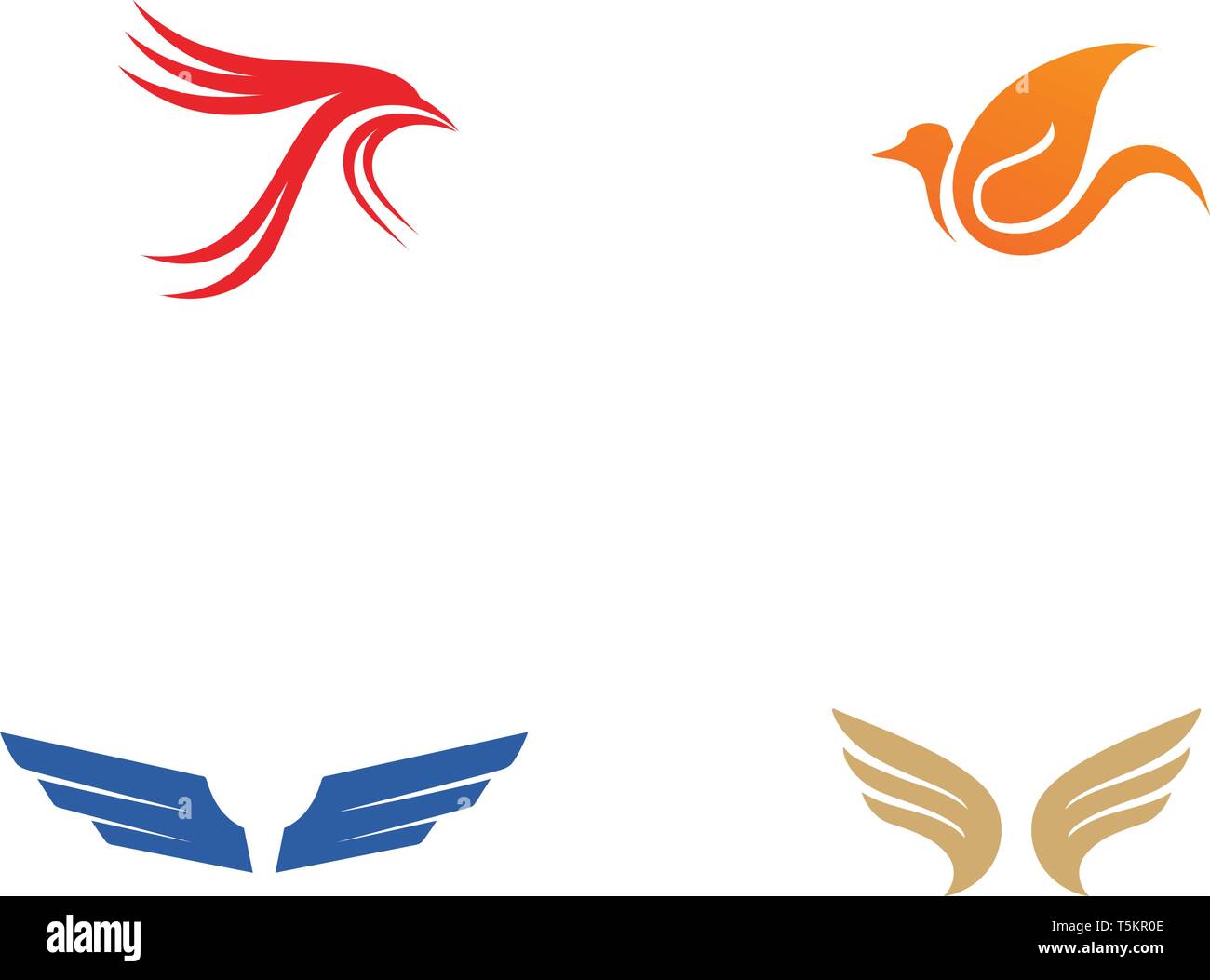 Bird and wing logo vector Stock Vector Image & Art - Alamy
