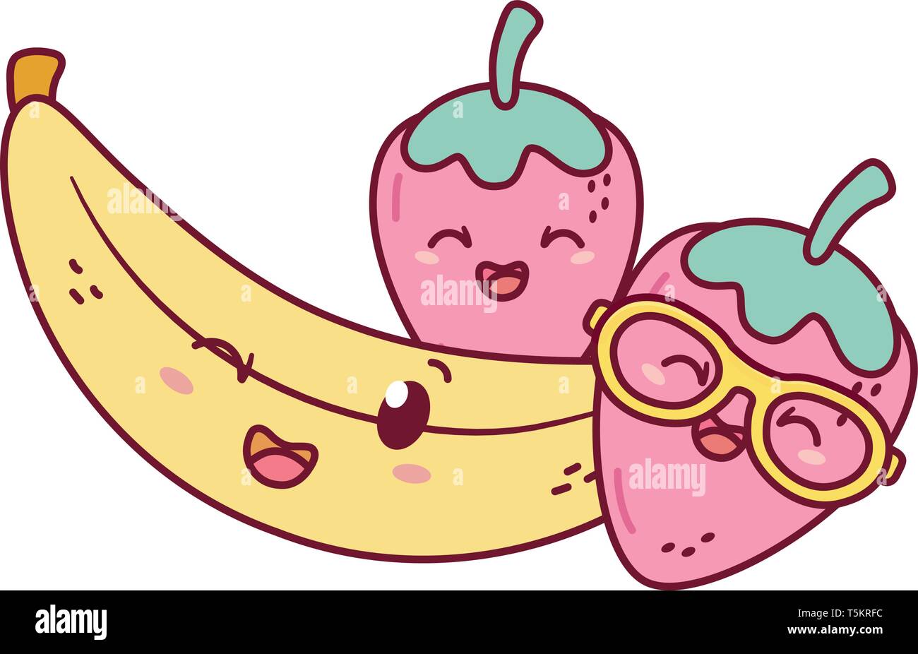 delicious tasty sweet fruits cartoon vector illustration graphic design ...