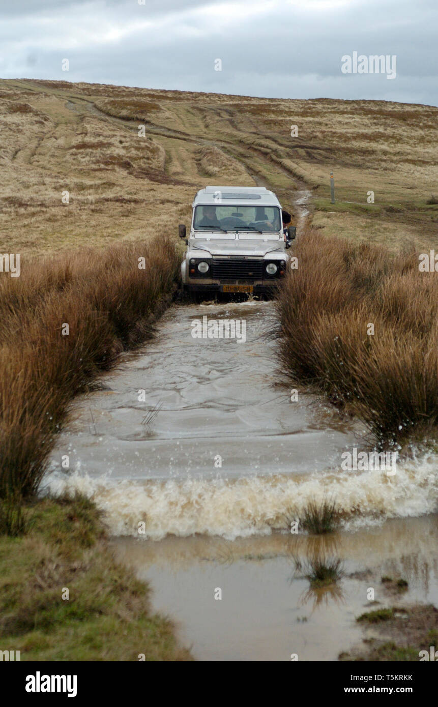 Land Rover Defender 90 on a Dutch number plate green lanes across the ...