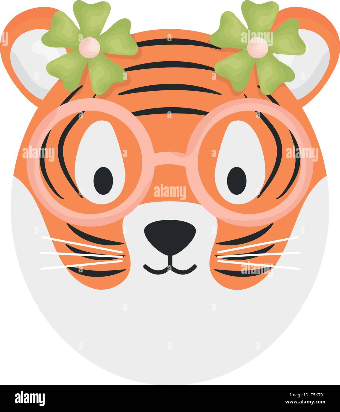 cute female tiger childish character vector illustration design Stock ...