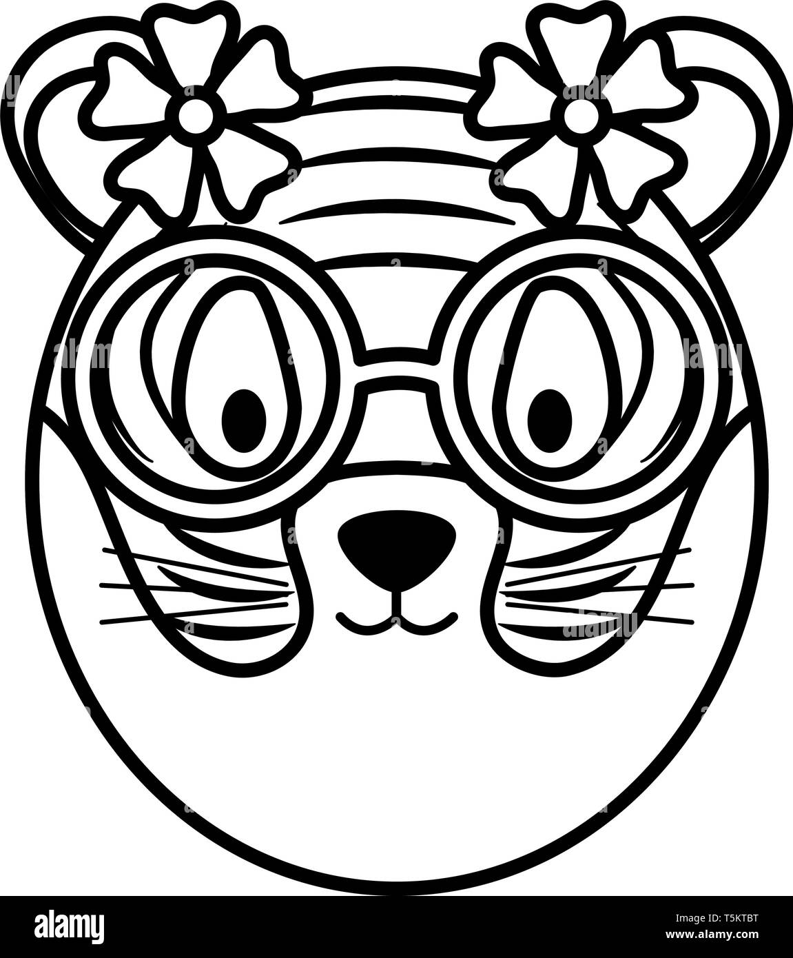 cute female tiger childish character vector illustration design Stock ...