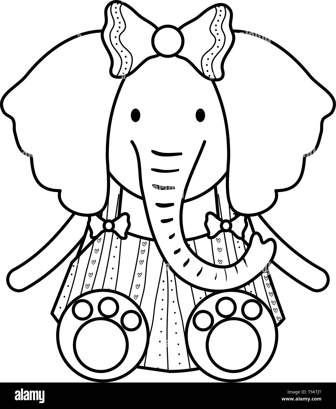 cute female elephant childish character vector illustration design ...