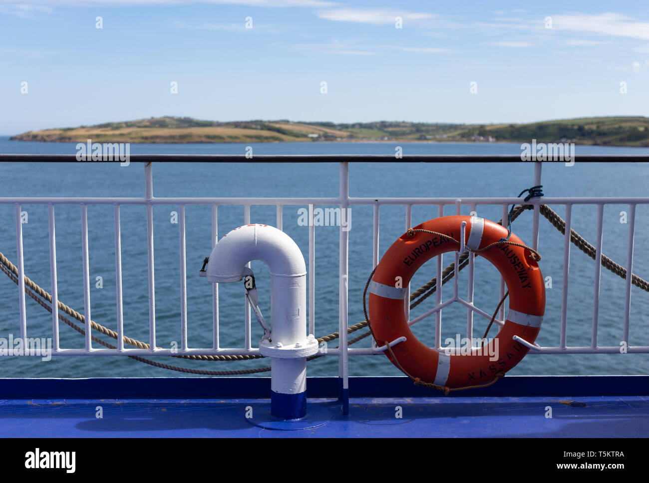 View over the rail on the P&O ferry, European Causeway Stock Photo - Alamy