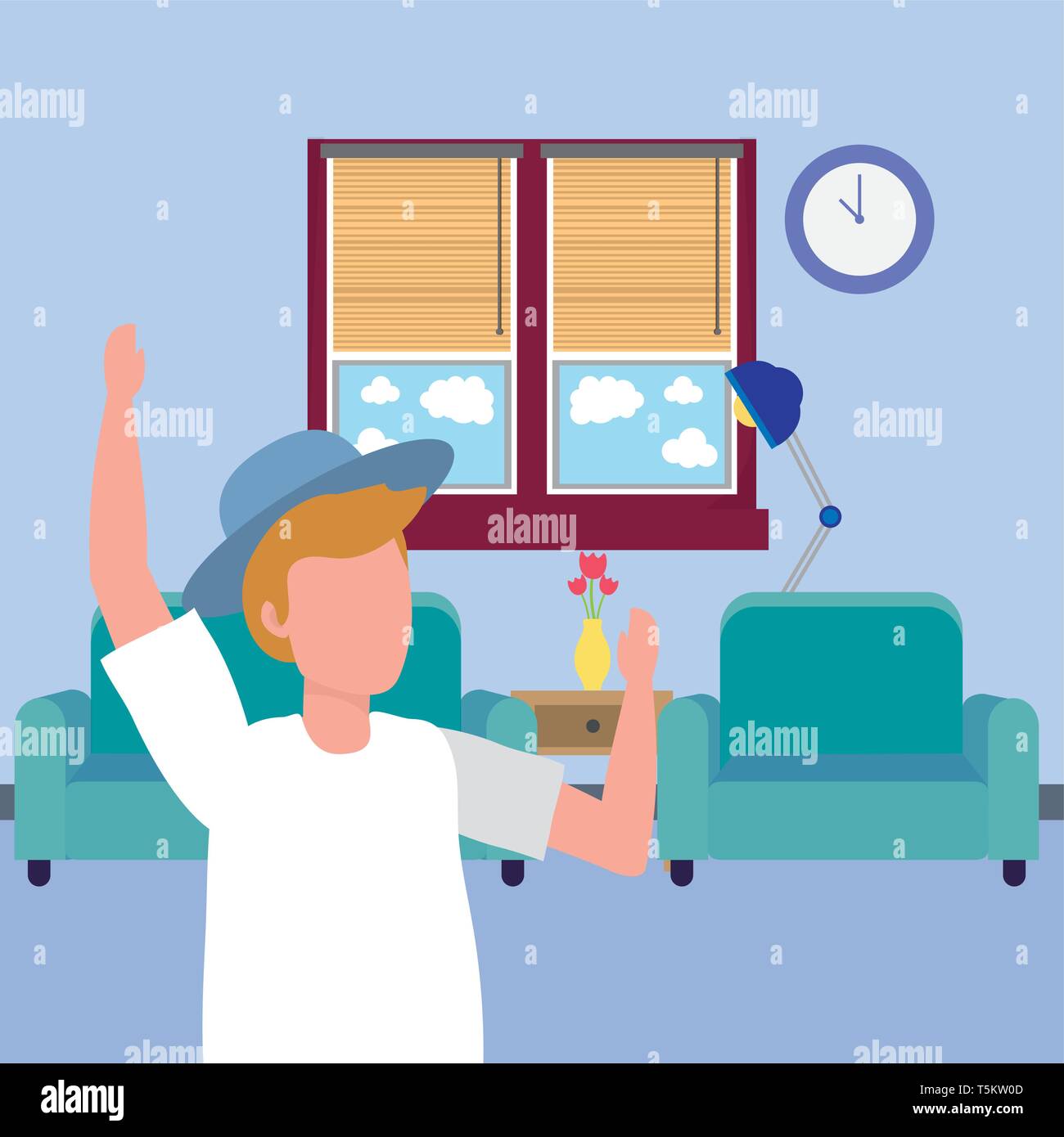 House Cartoon Man High Resolution Stock Photography and Images - Alamy