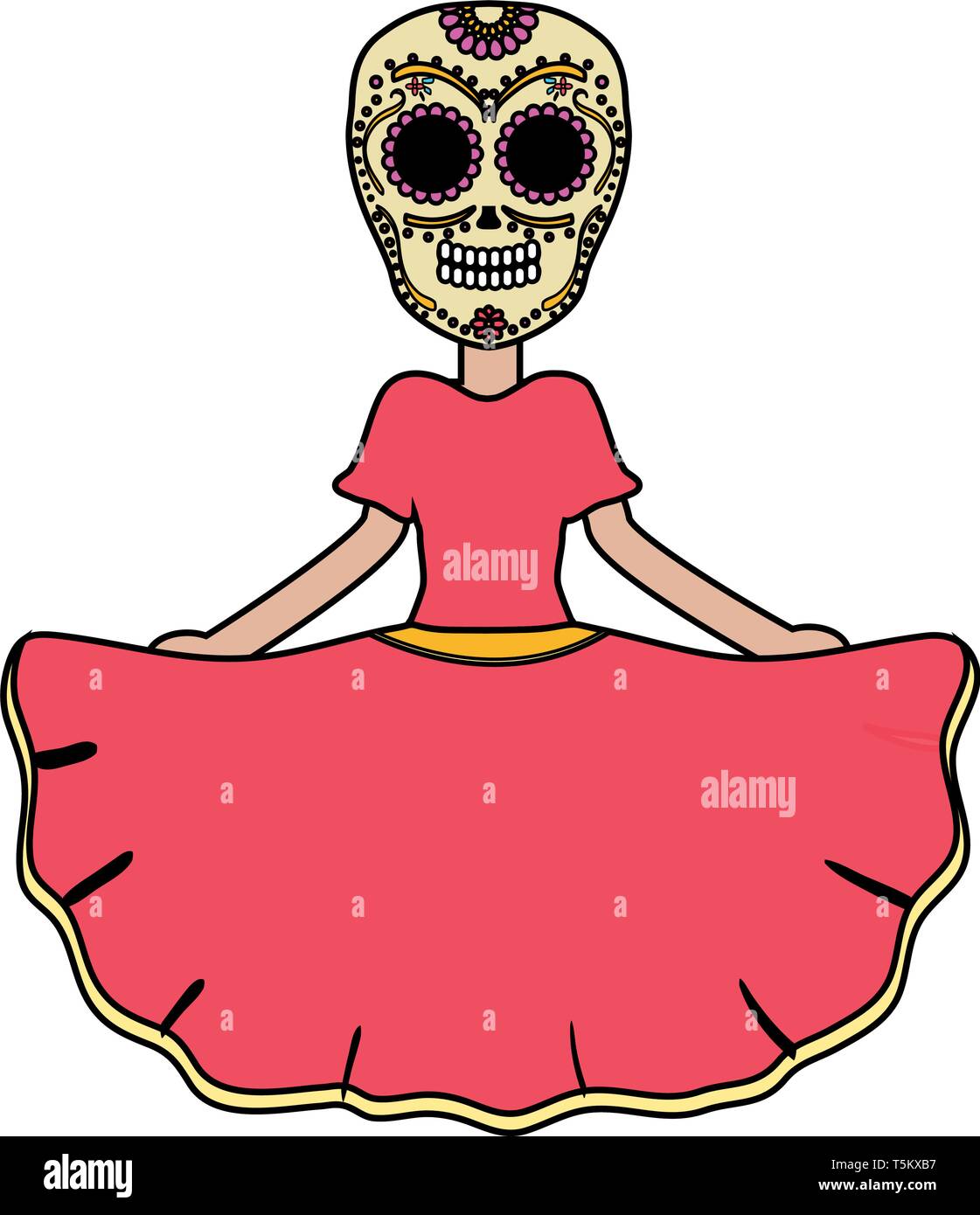 traditional katrina mexican character vector illustration design Stock ...