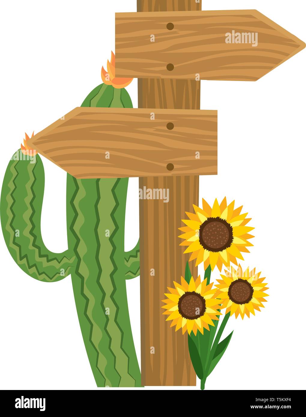 wooden sign frame with farm country style elements cartoon vector ...