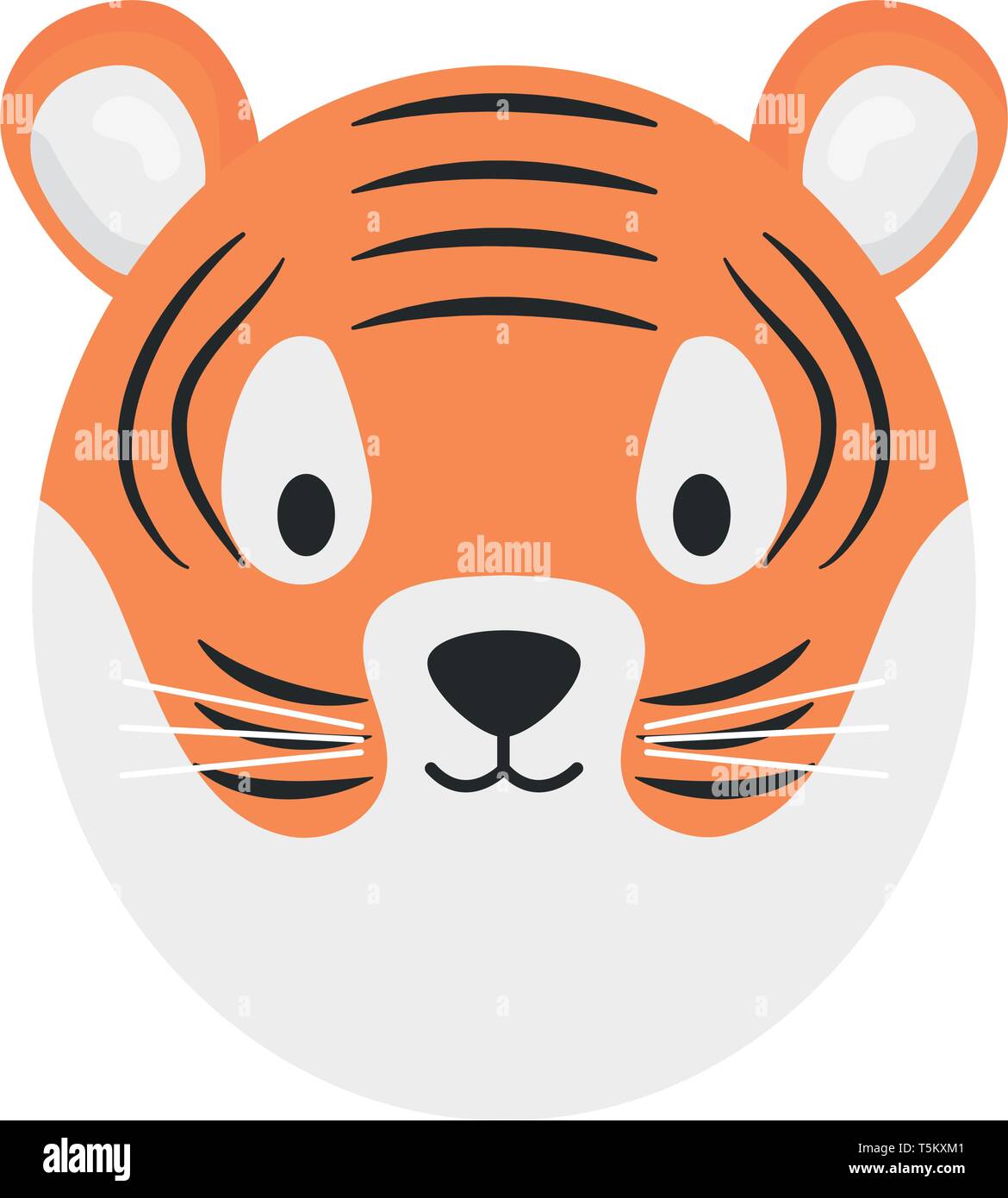 cute tiger head childish character vector illustration design Stock ...