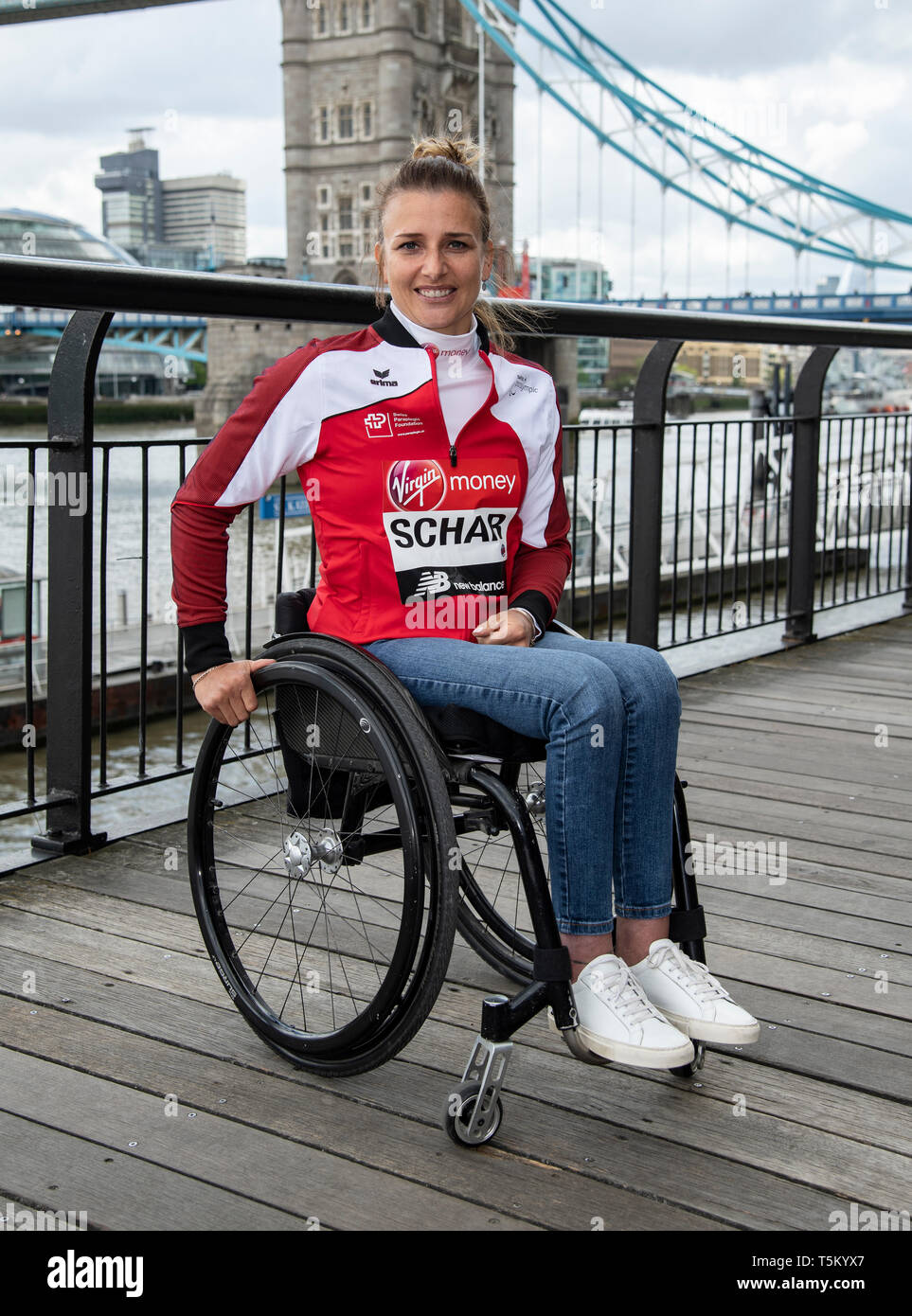 London, UK. 25rh Apr 2019. Manuela Schar attends the Elite Wheelchair ...