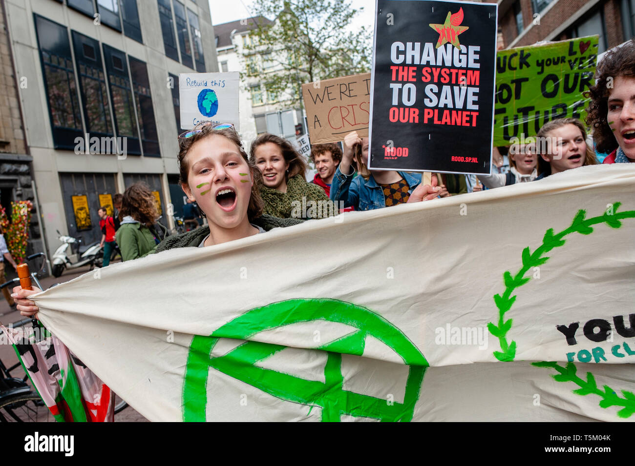 April 25, 2019 - Amsterdam, North Holland, Netherlands - A student is ...