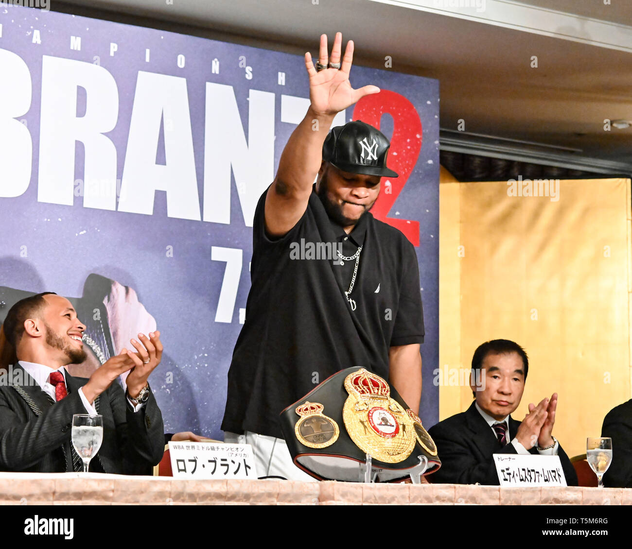 Tokyo, Japan. 25th Apr, 2019. (L-R) Rob Brant, Eddie Mustafa Muhammad ...