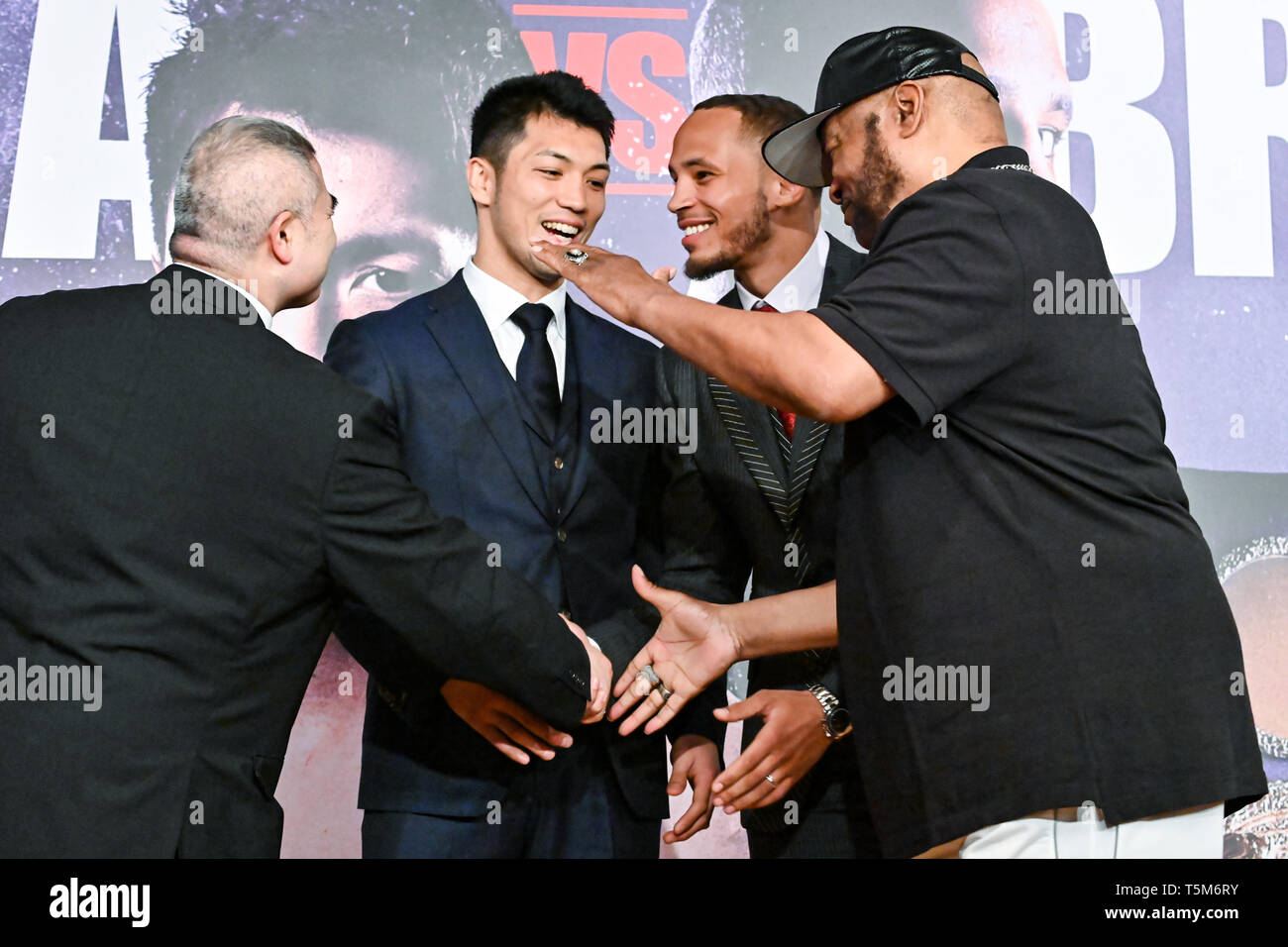 Tokyo, Japan. 25th Apr, 2019. (L-R) Tsuyoshi Hamada, Ryota Murata, Rob ...